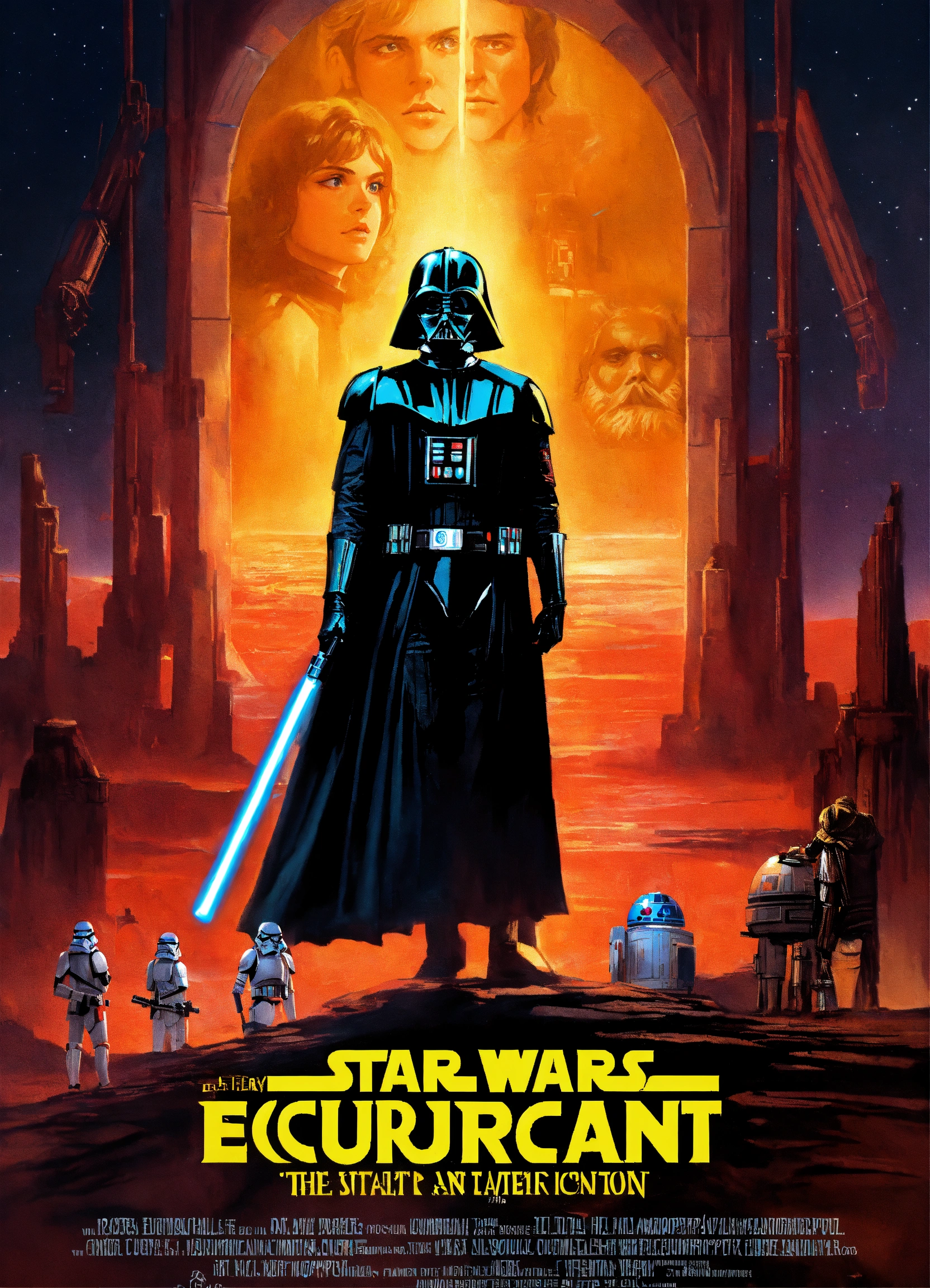 Lexica - Star wars, couruscant, ecumenopolis, 80s dark fantasy film,