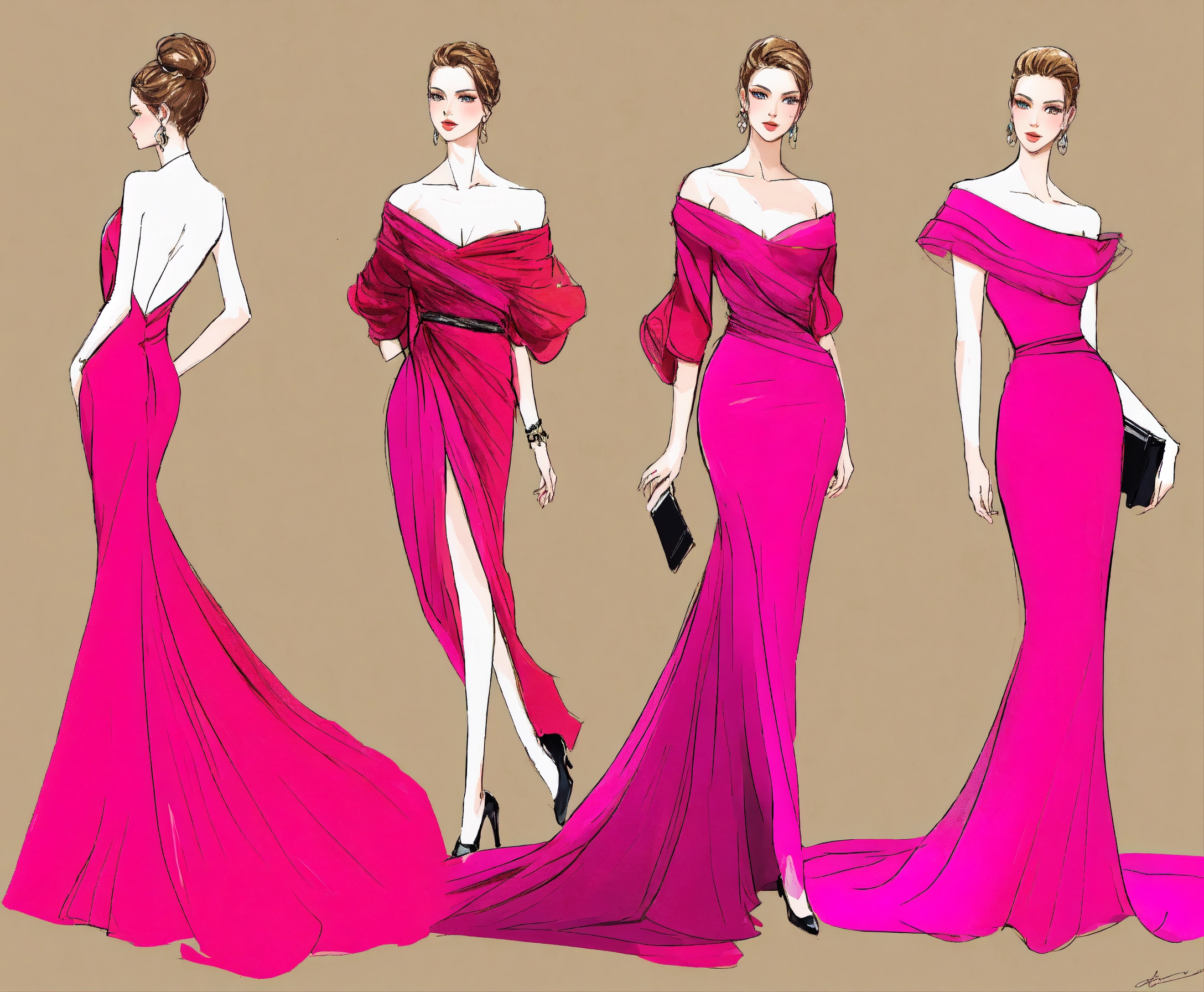 Lexica - Fashion illustrations, 12 different designs, rough sketches ...