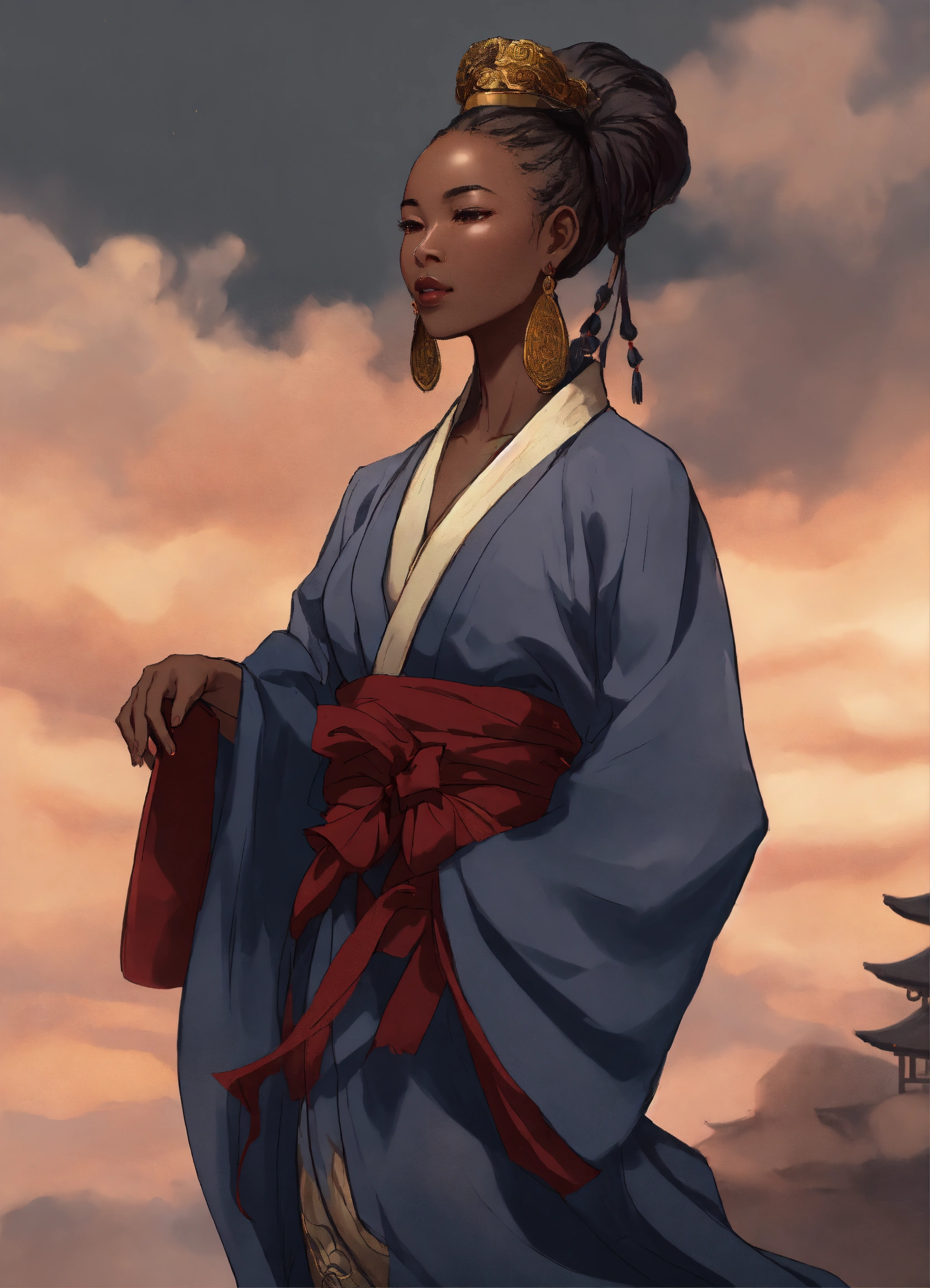 Lexica - An African woman cultivator with full lips and a broad nose in ...