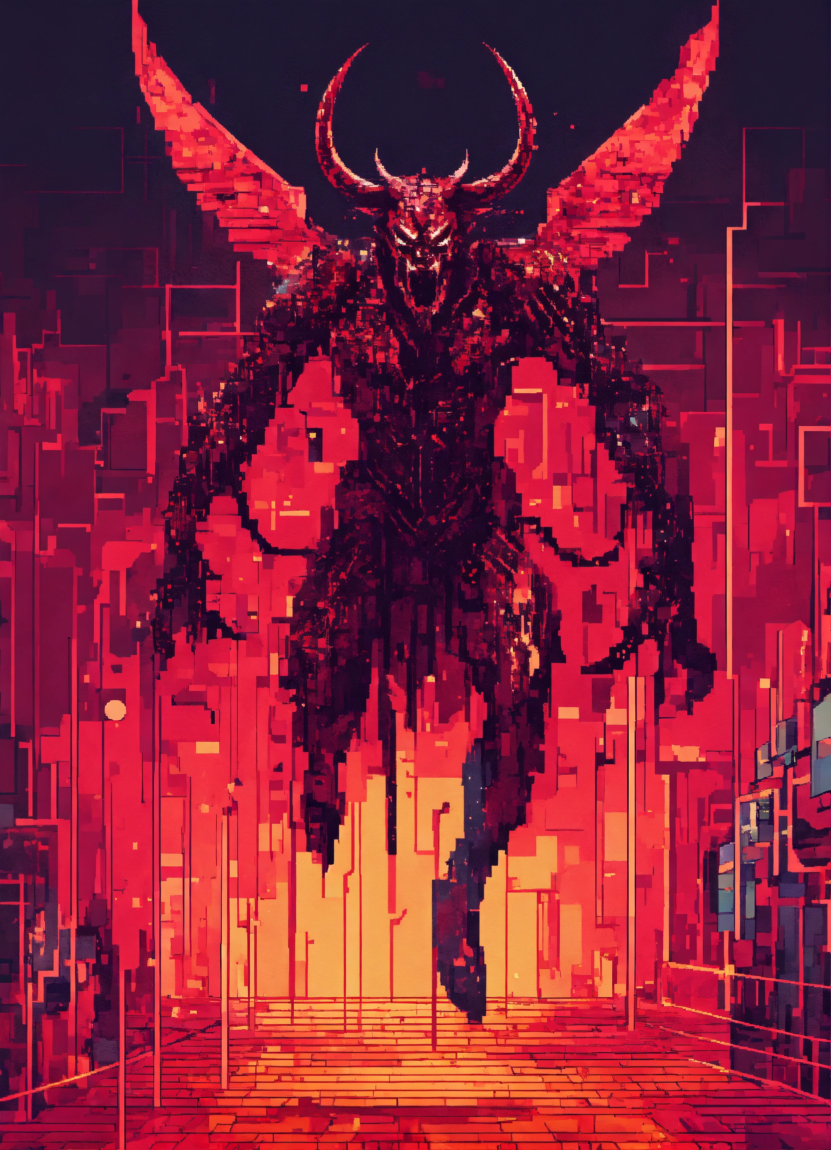 Lexica - Weeping satan jumping into artificial intelligence interface ...