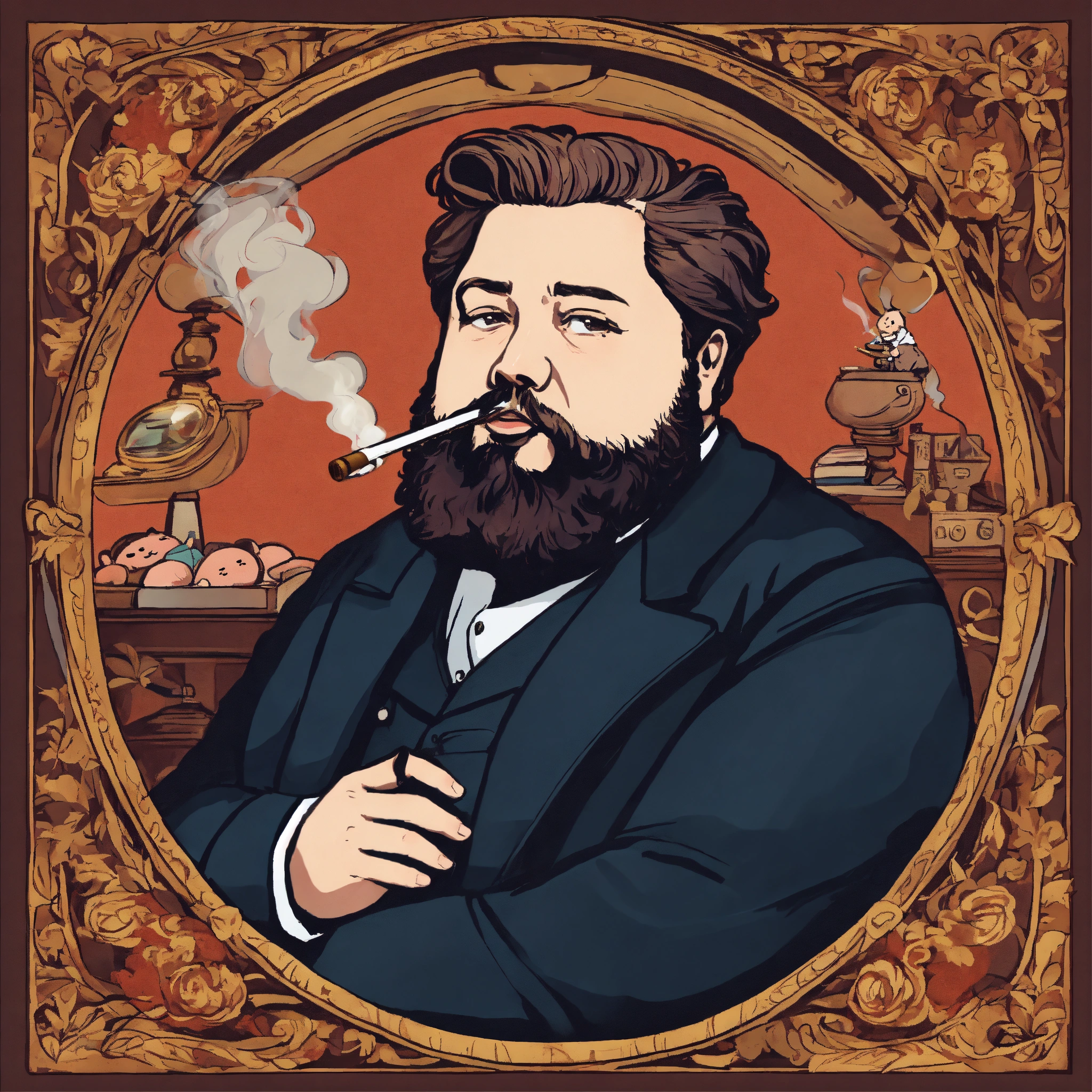 Lexica - Charles Spurgeon, cute cartoon style. He's depicted as one of ...