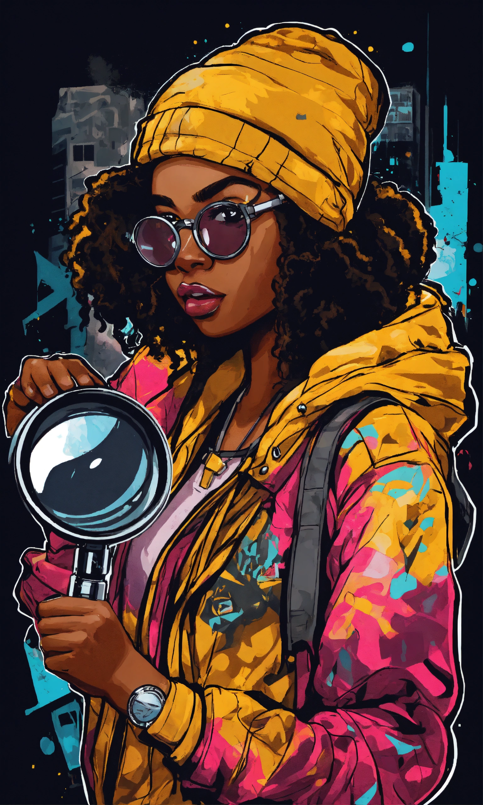 Lexica - Graffiti Urban Explorer Black Woman in graffiti-adorned ...