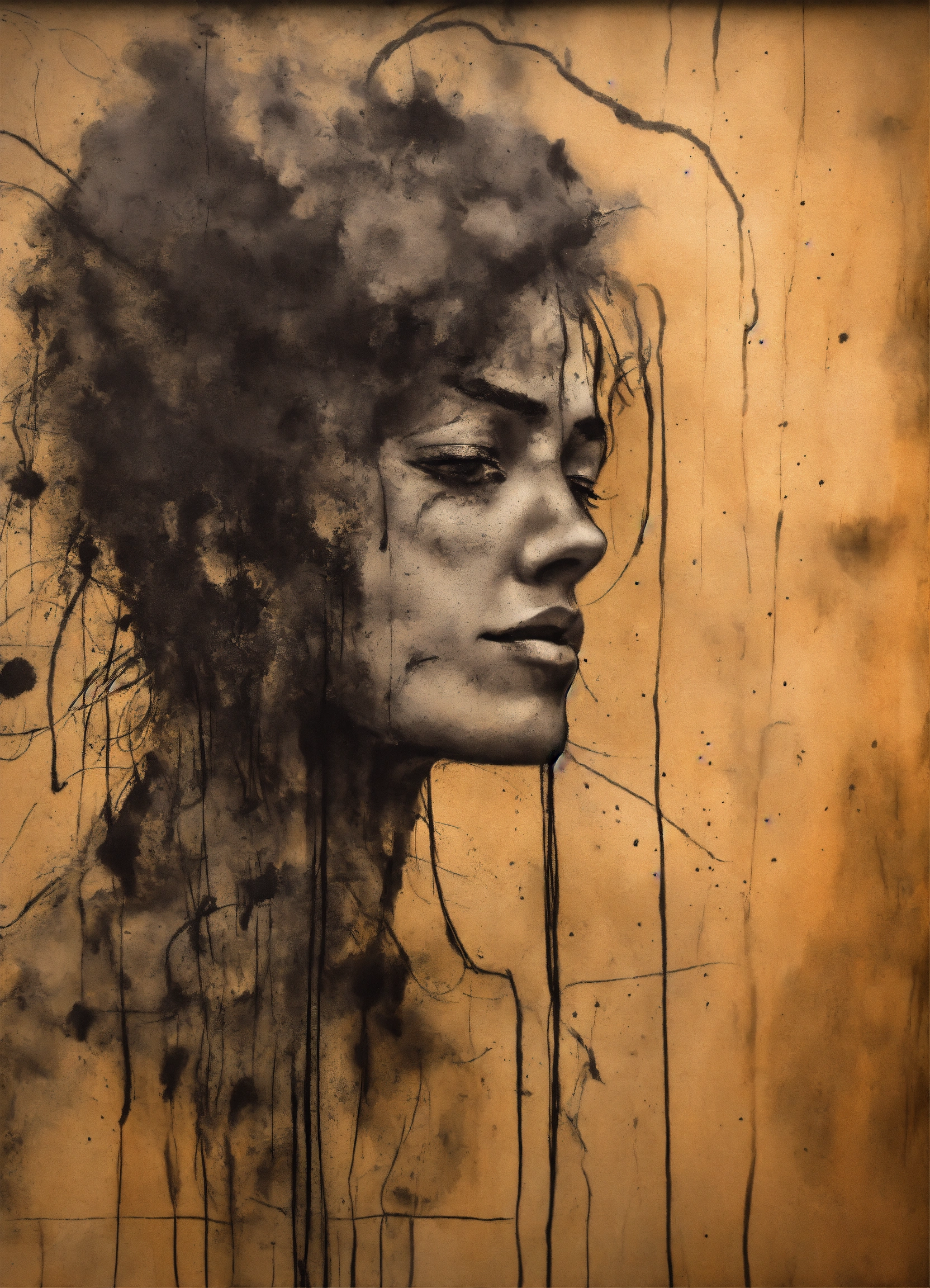 Lexica - Create the outline of representation of schizophrenia, painted ...