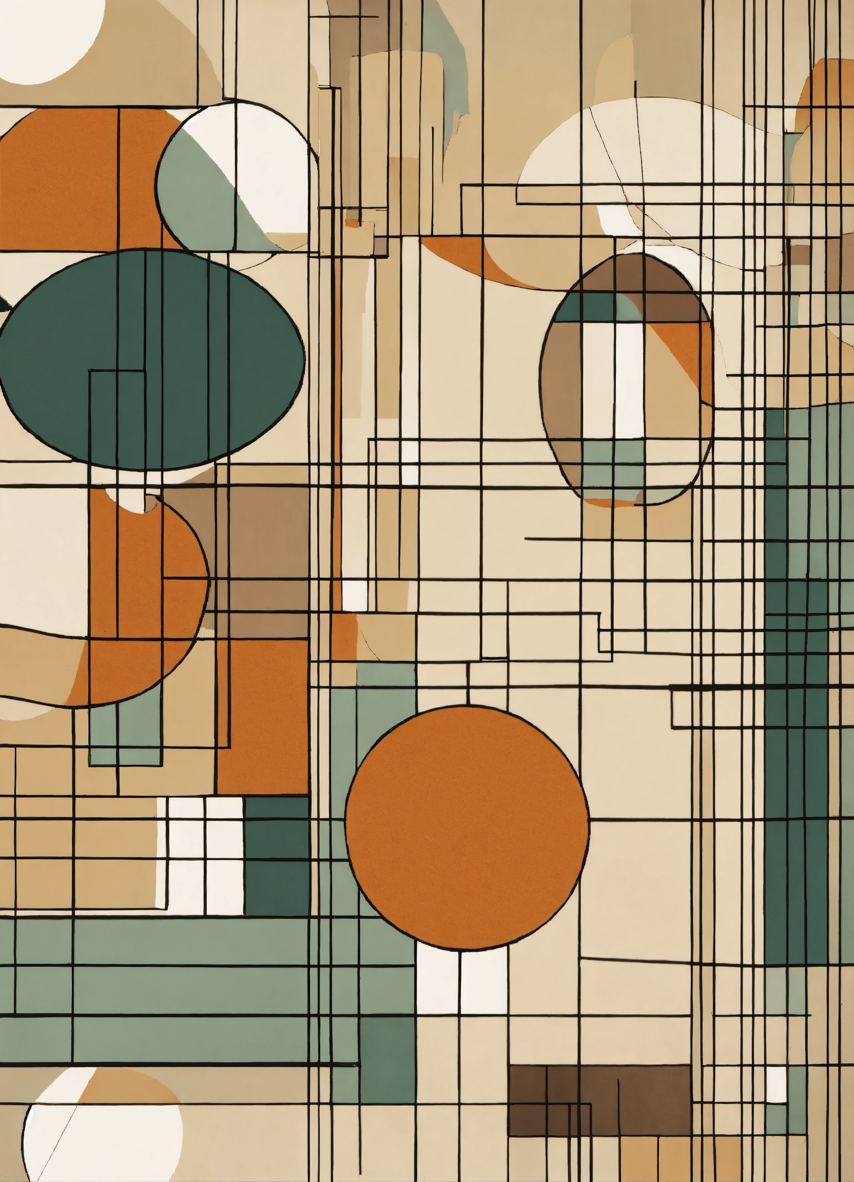 Lexica - Mid century Modern Neutral Geometric art
