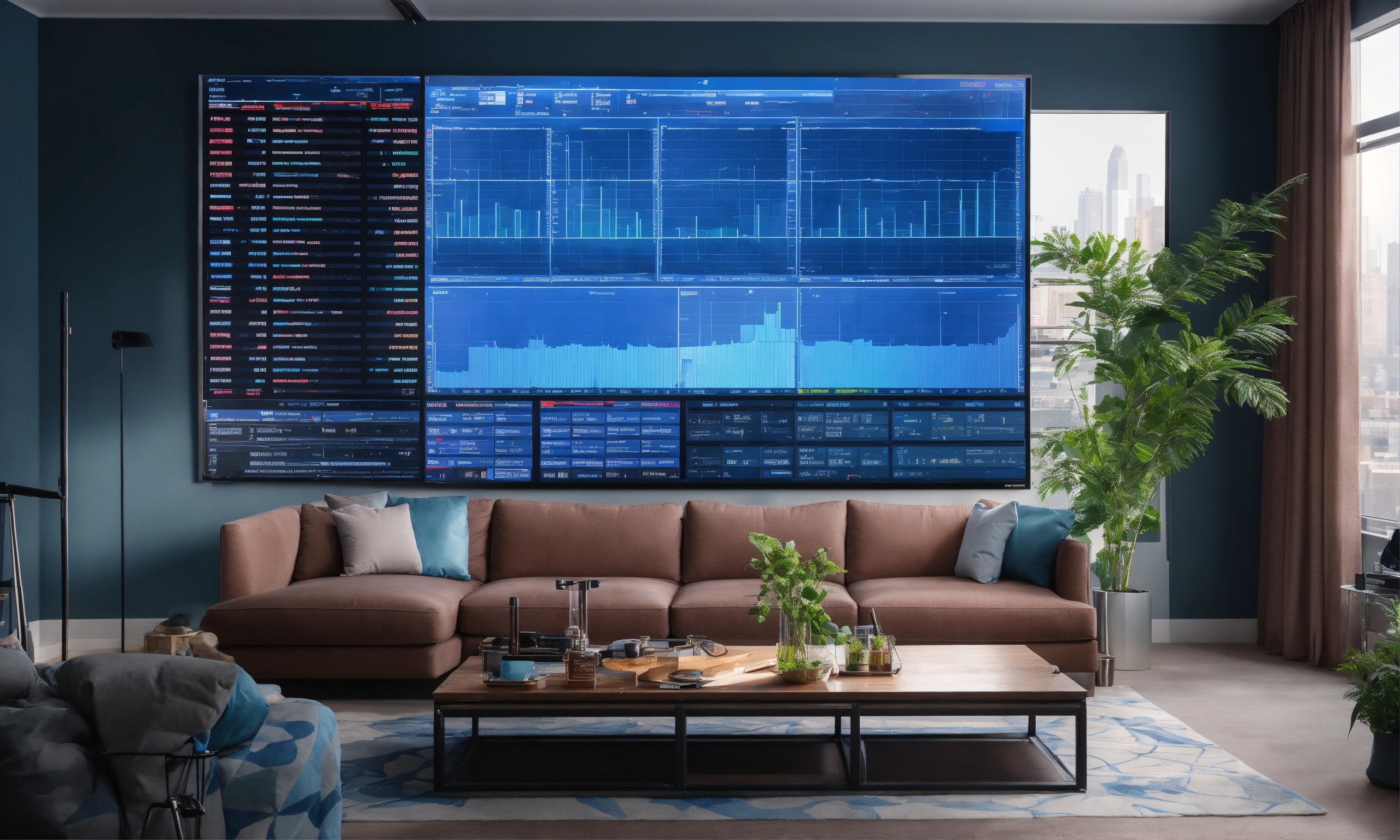 Lexica - Full transparent big screen with data analyse, blue, 8k, high ...