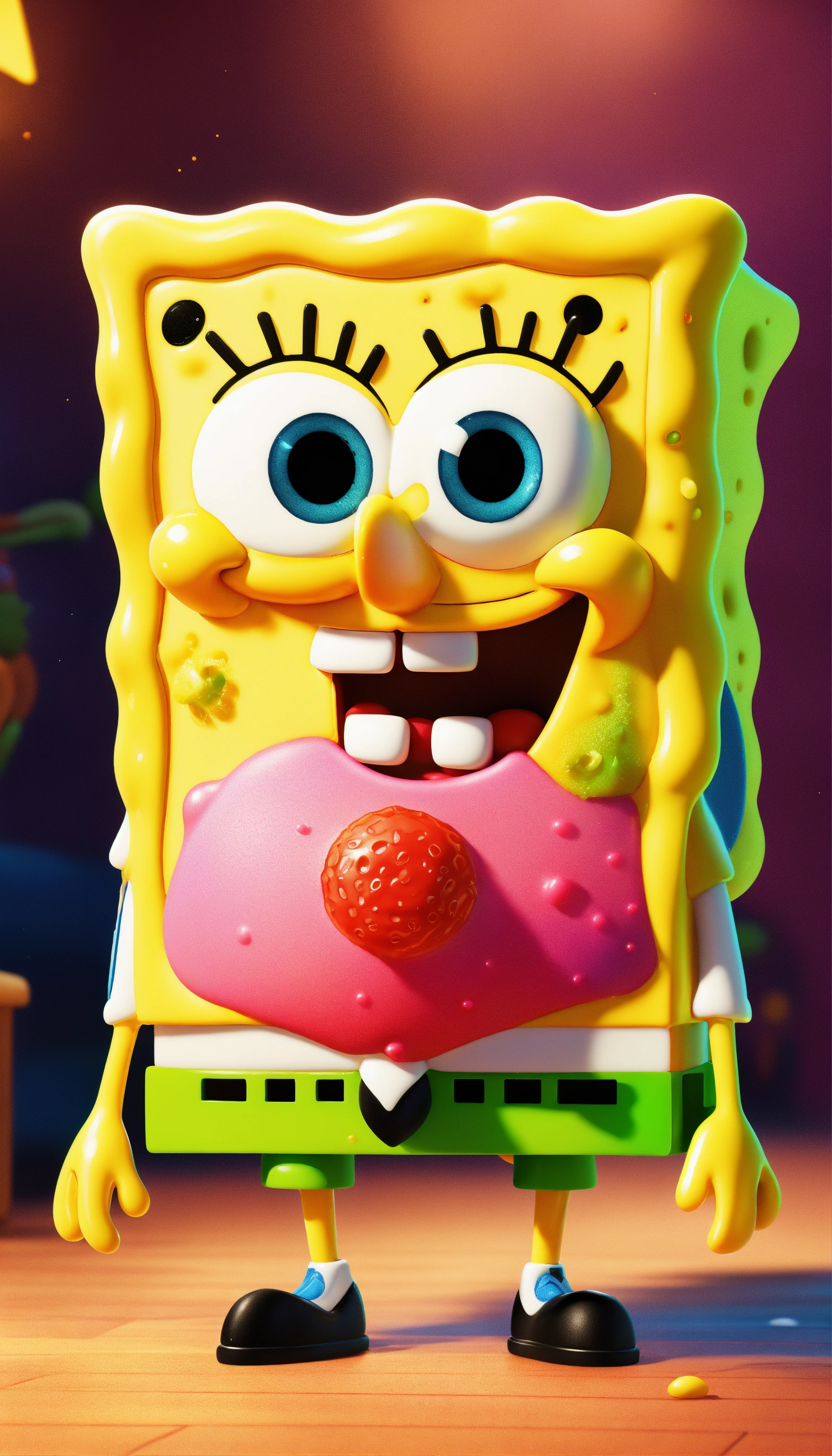 Lexica - SpongeBob ,full body image of cute ,realistic, vivid colors ...