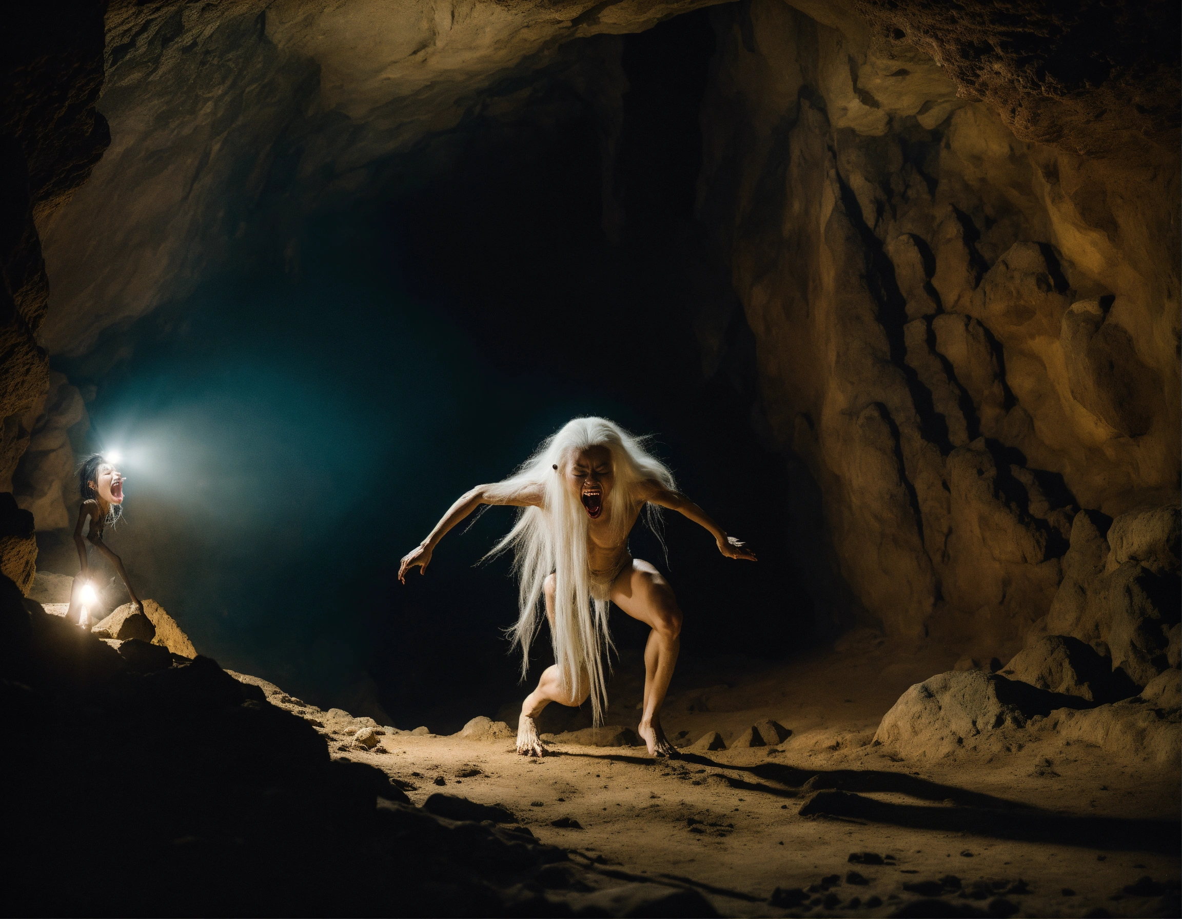 Lexica - An ultrarealsitic dark photo of several humanoid creatures ...