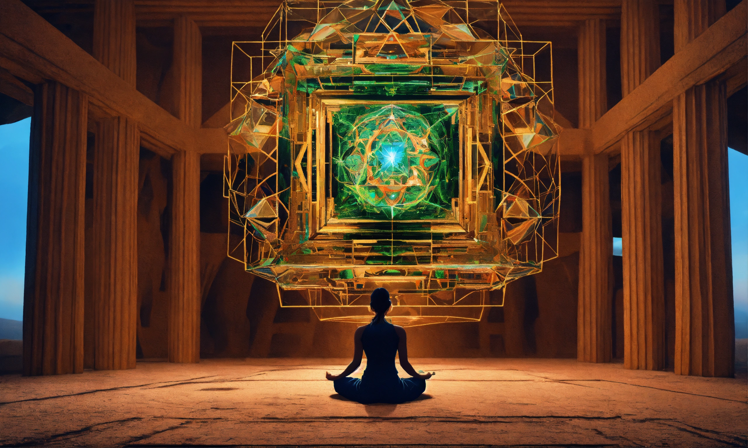 Lexica - Meditation yoga master tesseract body fractal three point ...