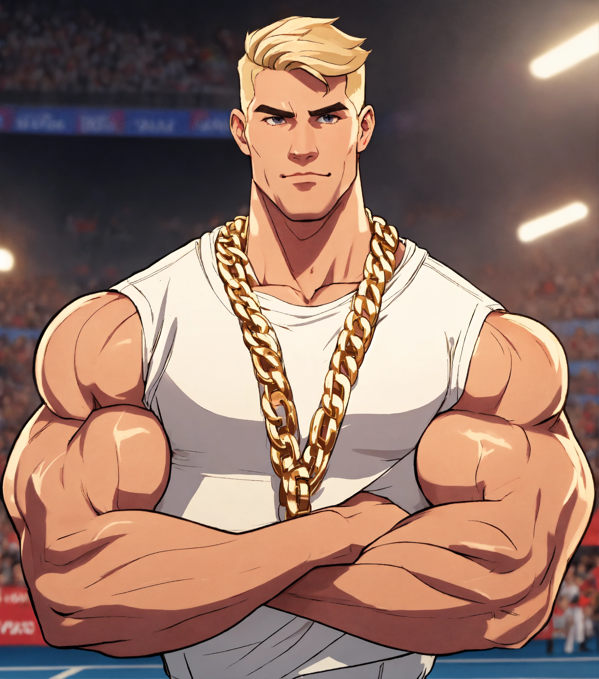 Lexica - An attractive white male athlete, wearing a gold chain ...