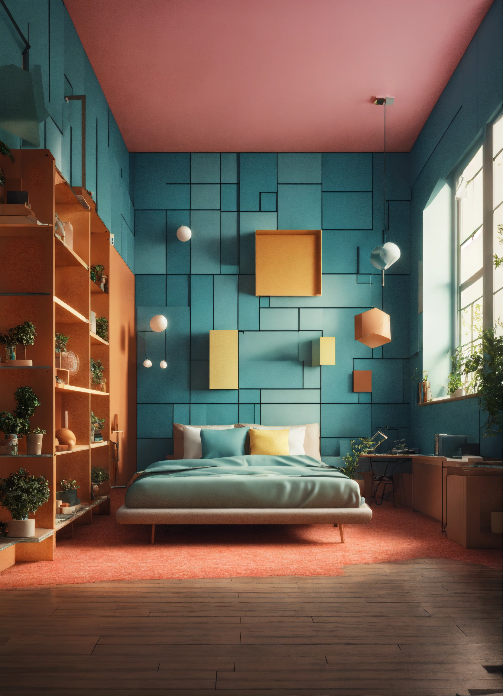 Lexica - A miniature room full of geometric shapes, photorealistic, 3D render, Blender, Cycles ...