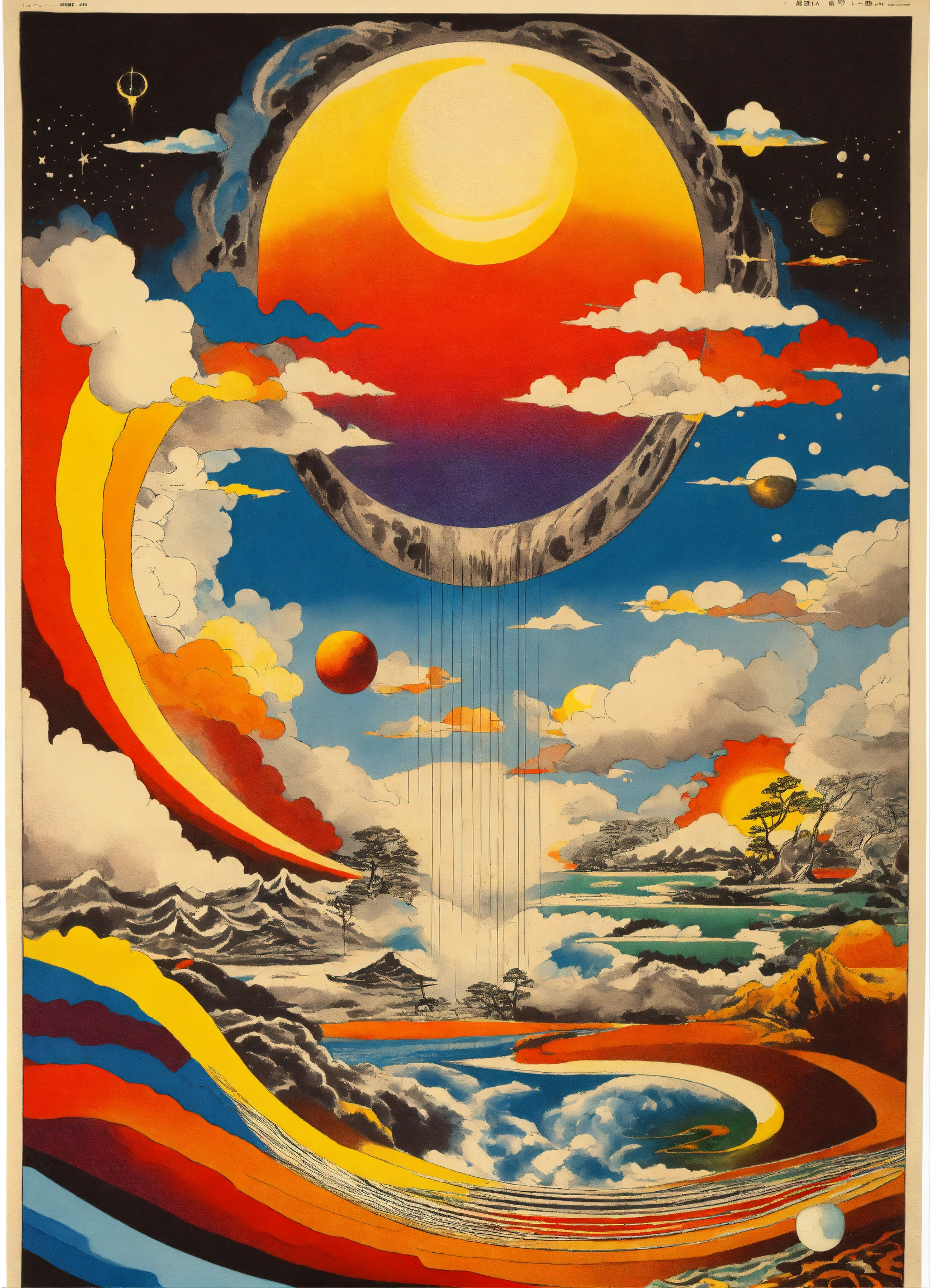 Lexica - Japanese vintage poster ,oriental , psychedelic cosmic realm ...