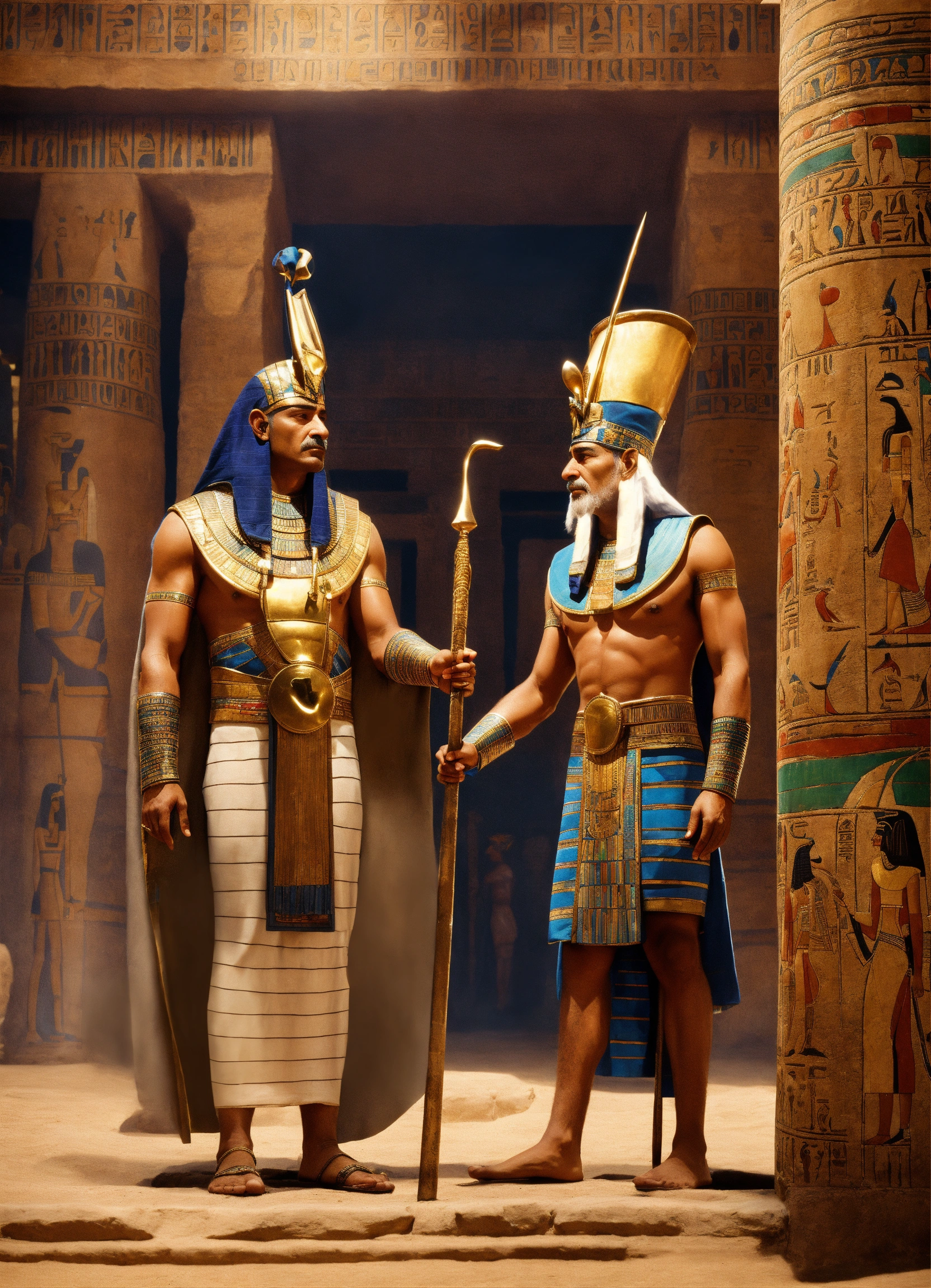 Lexica - An epic fantasy scene in ancient Egypt featuring the old king ...