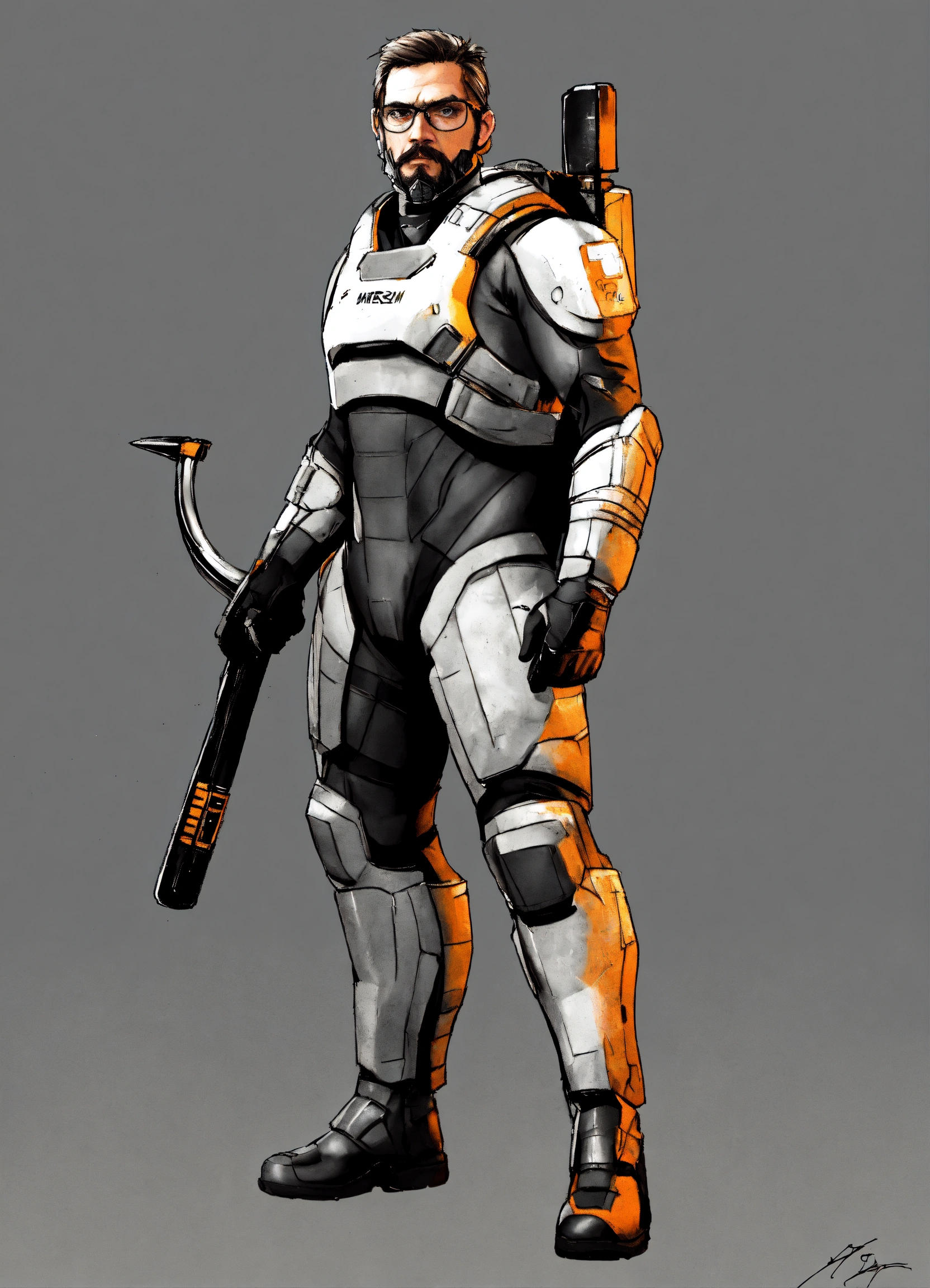 Lexica Gordon Freeman From Black Mesa With A Hair Tied Into A