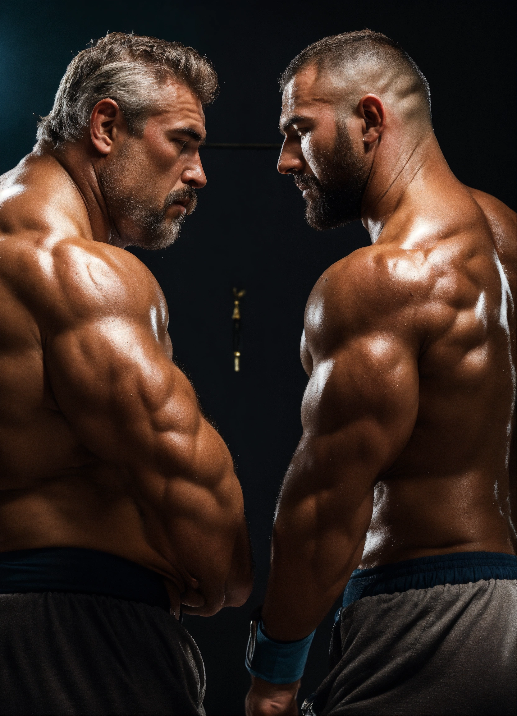 Lexica - Two older Mediterranean Muscular sweaty heavyweight alpha men ...