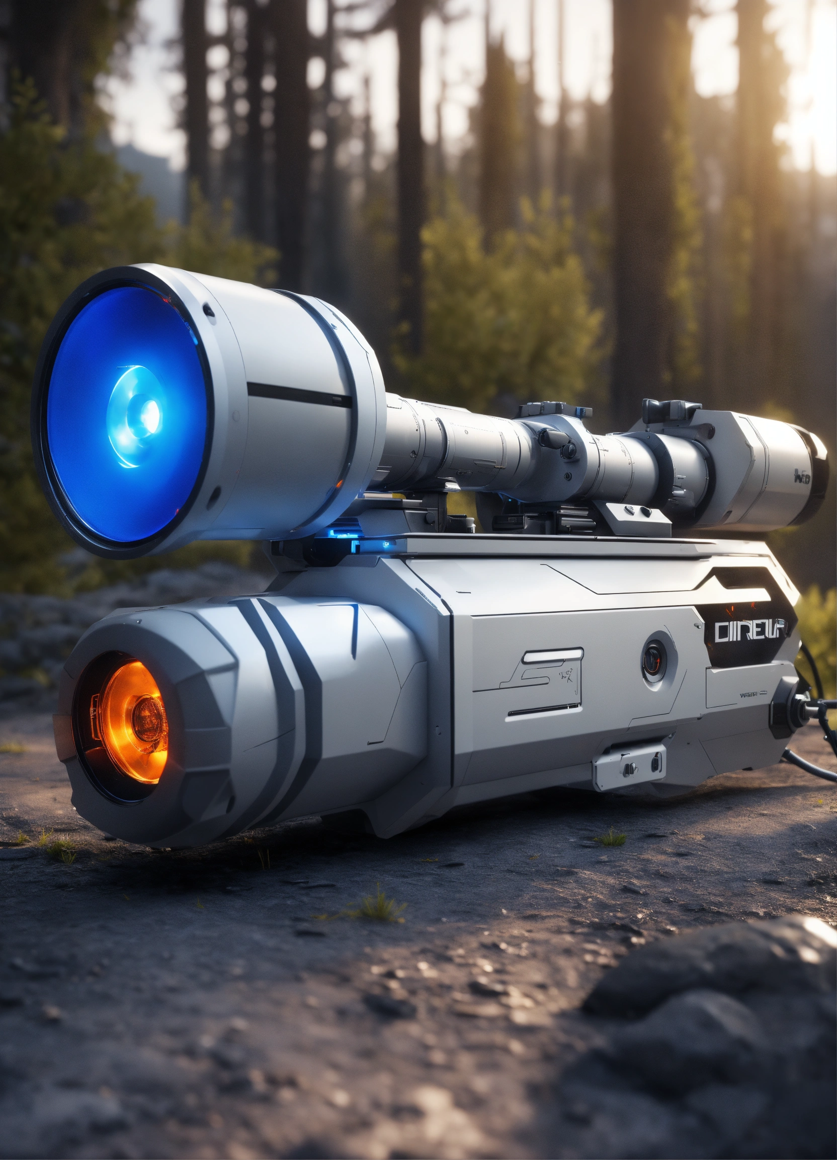 Lexica - Long white sound cannon, rifle, energy weapon, handheld, sleek ...