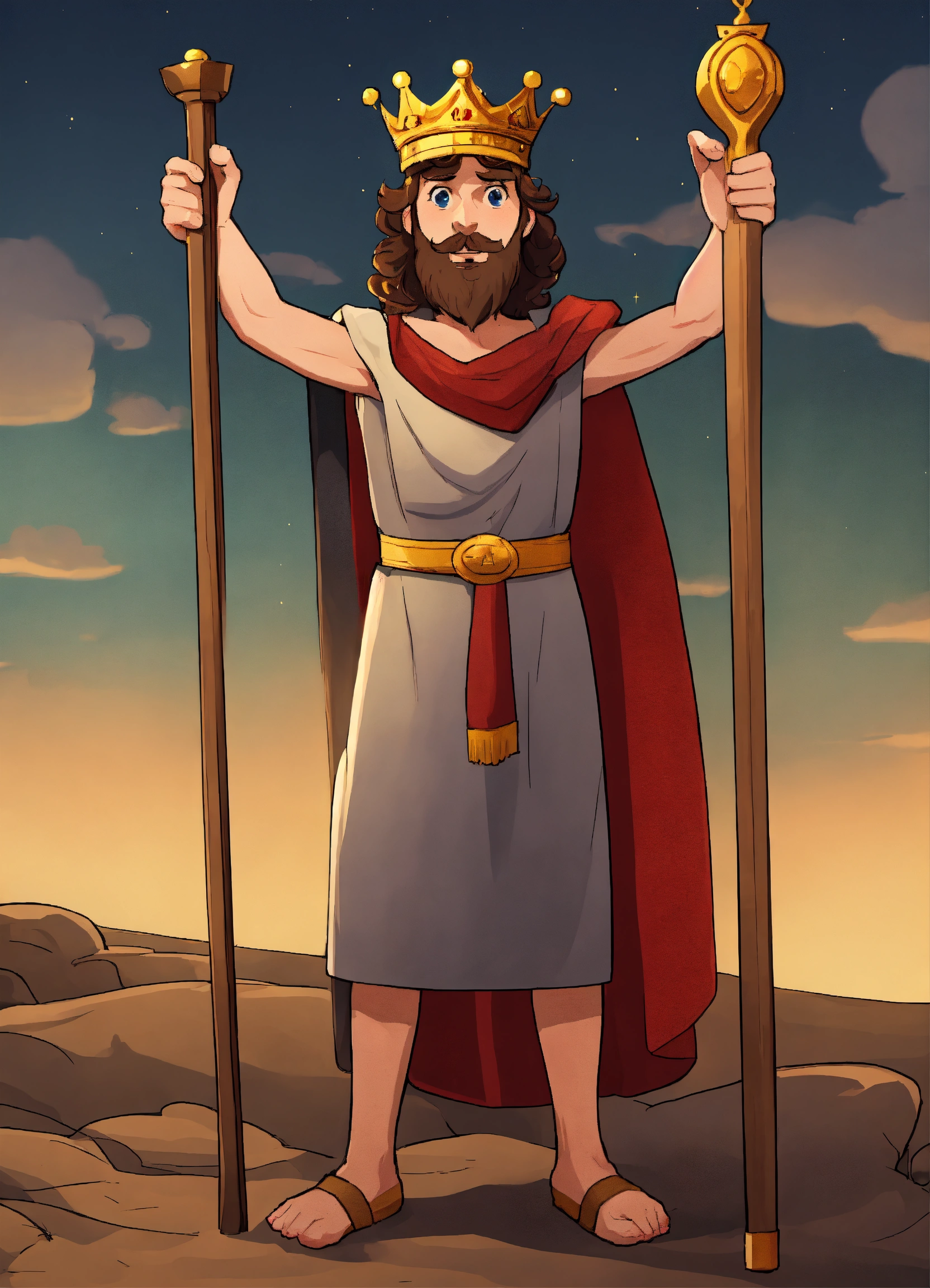 Lexica - 25 year old king david from the bible, 2d cartoon