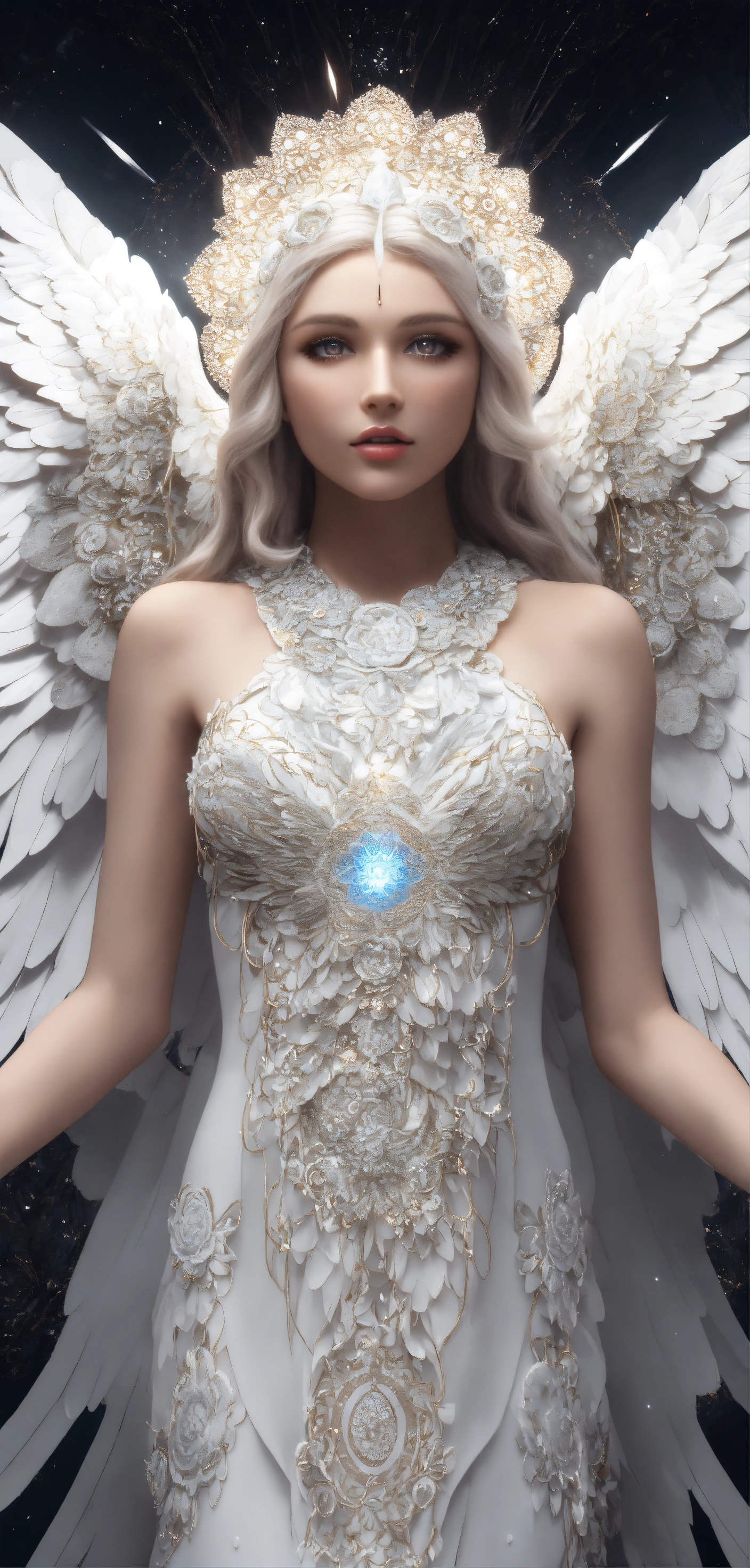 Lexica - Angel woman with white angel wings, large and detailed 3D ...