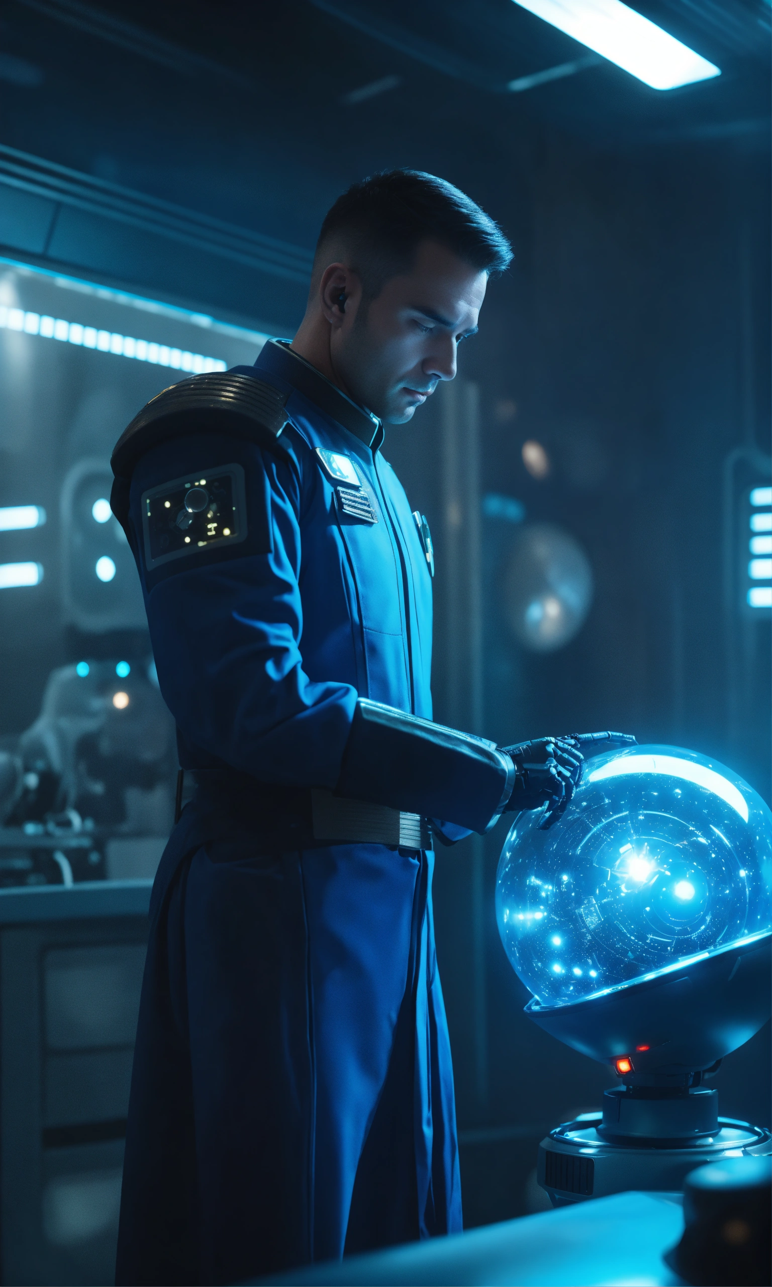 Lexica - White black haired male starfleet officer with blue uniform ...