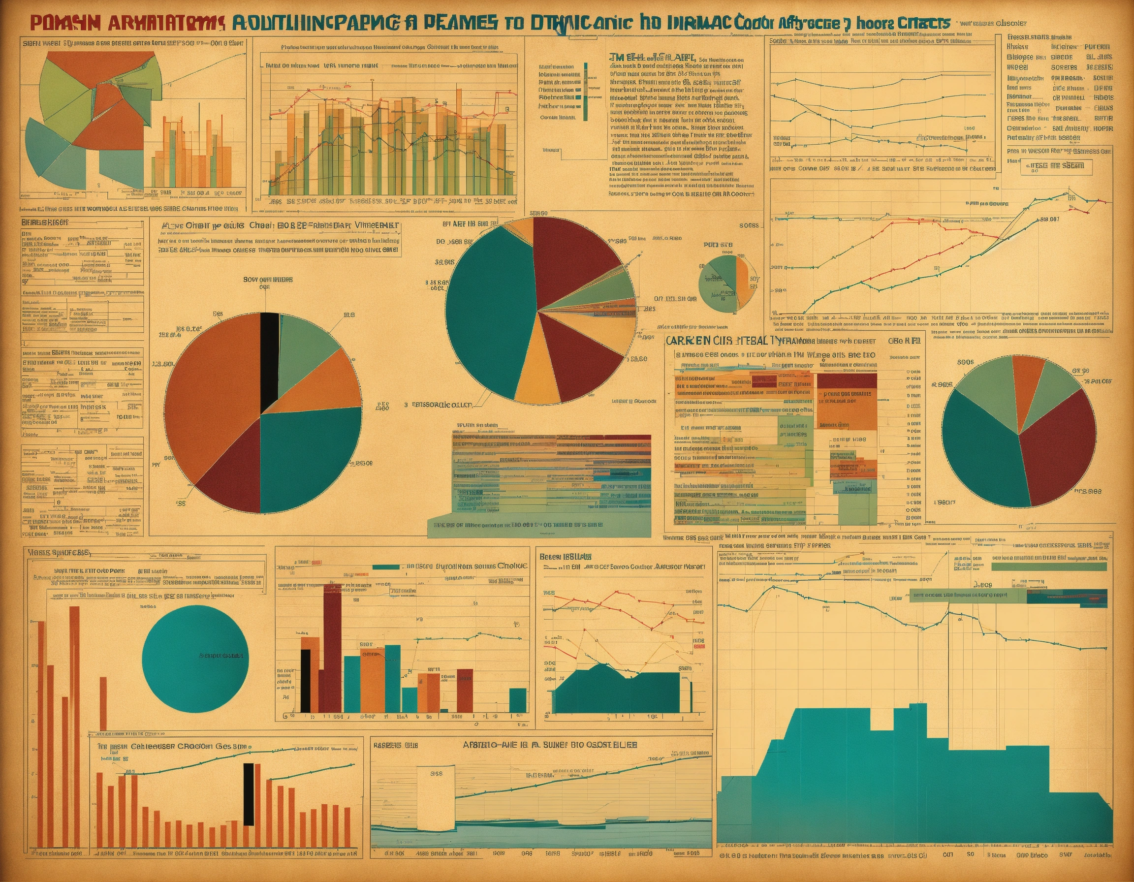 Lexica - Many charts and graphs in dynamic color, vintage magazine ...