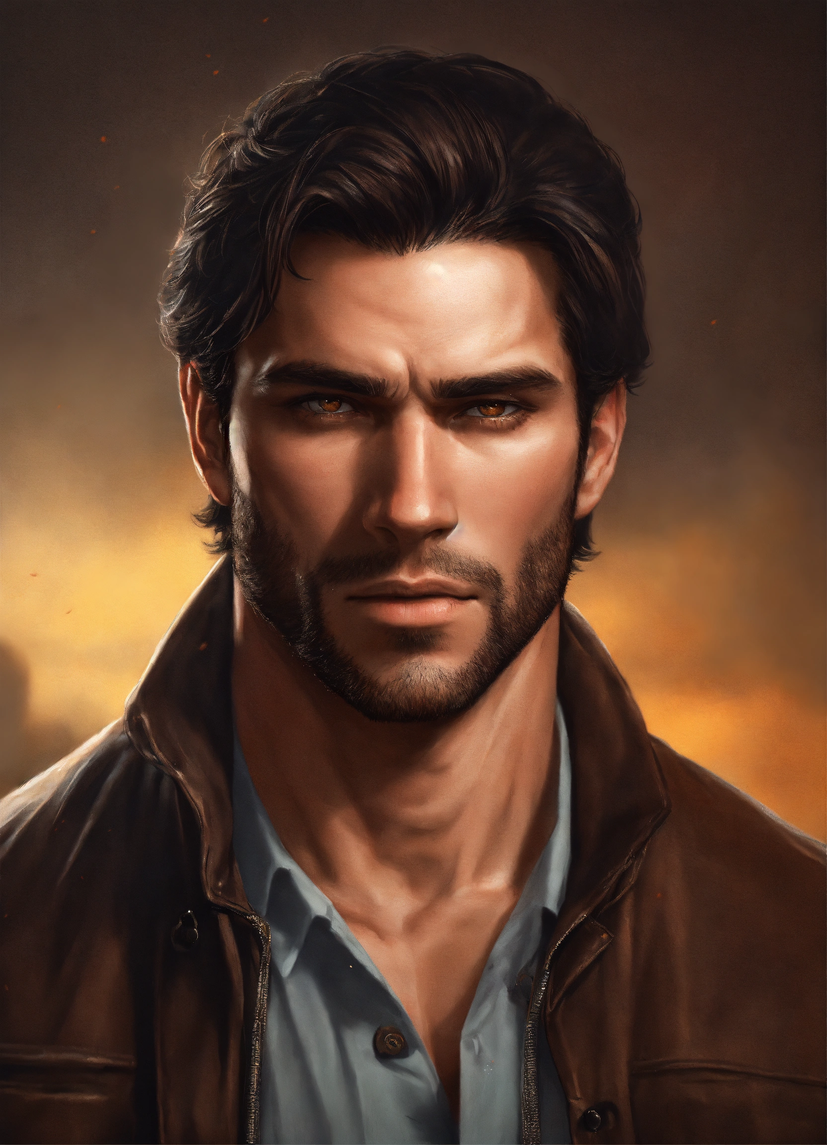 Lexica - A tough Caucasian man, handsome facial features, masculine ...