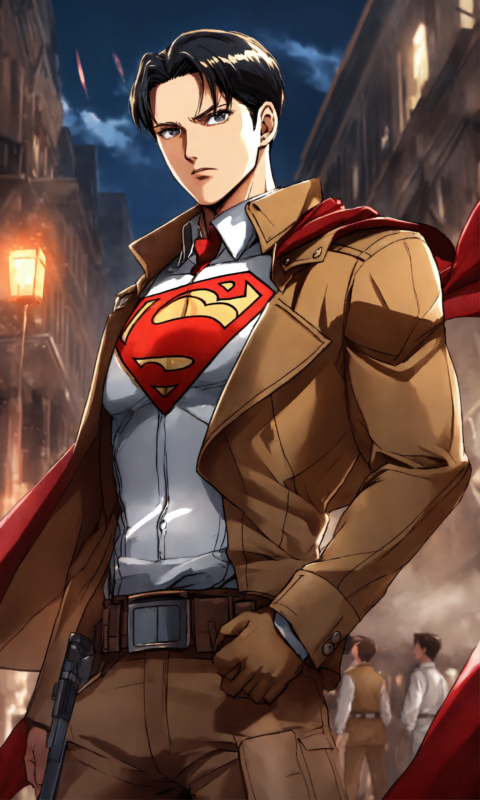 Lexica - Attack on titan levi dressed in superman uniform