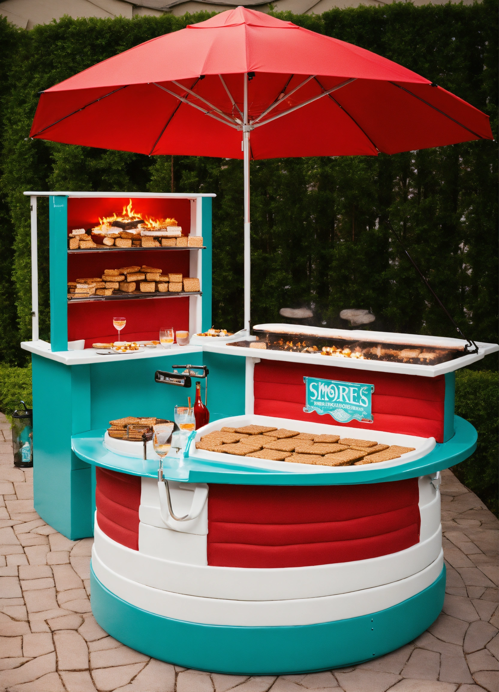 Lexica - Elegant teal ice igloo booth to sell smores outdoor with a red ...