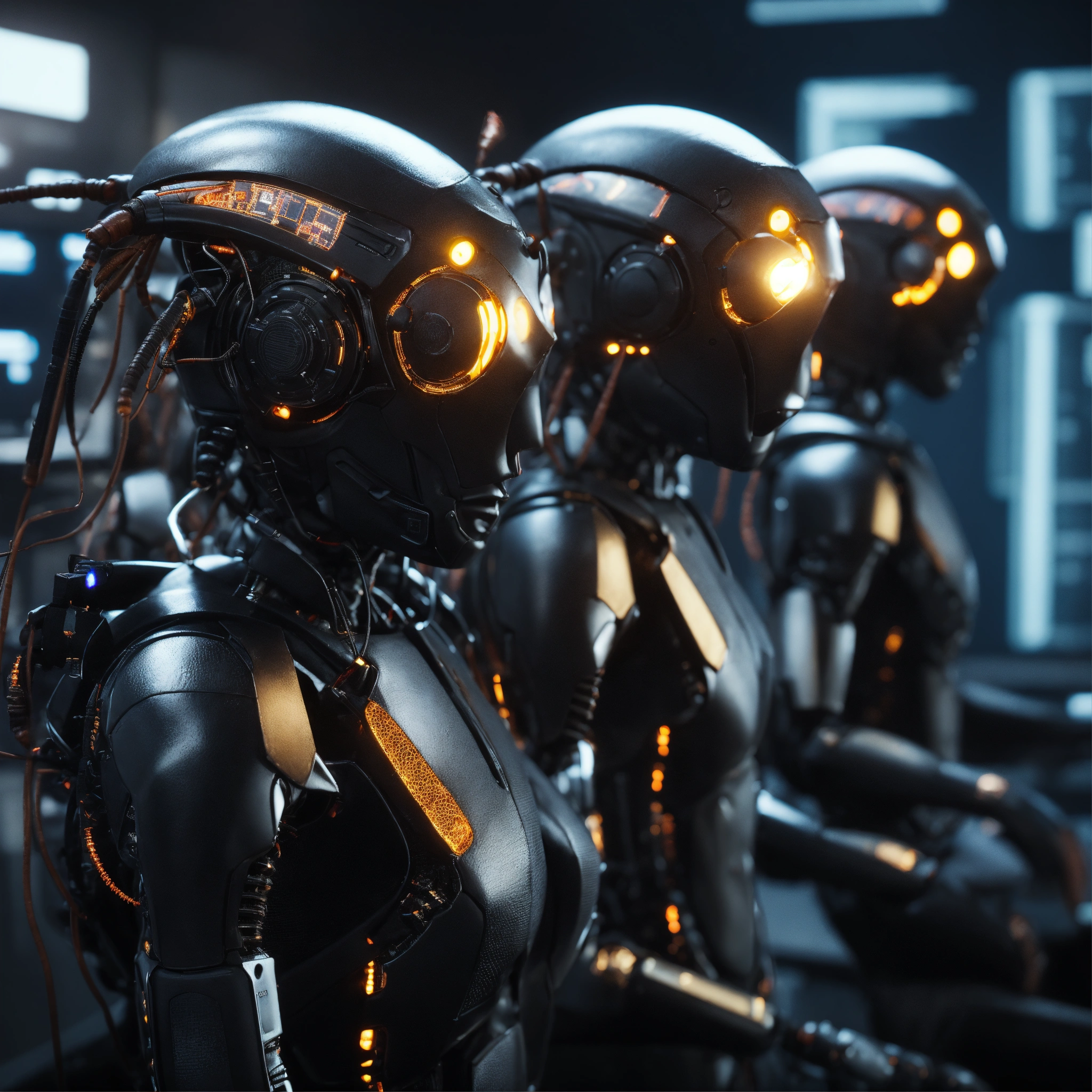 Lexica - Group of 3 black cockroach faced humanoids with detailed ...