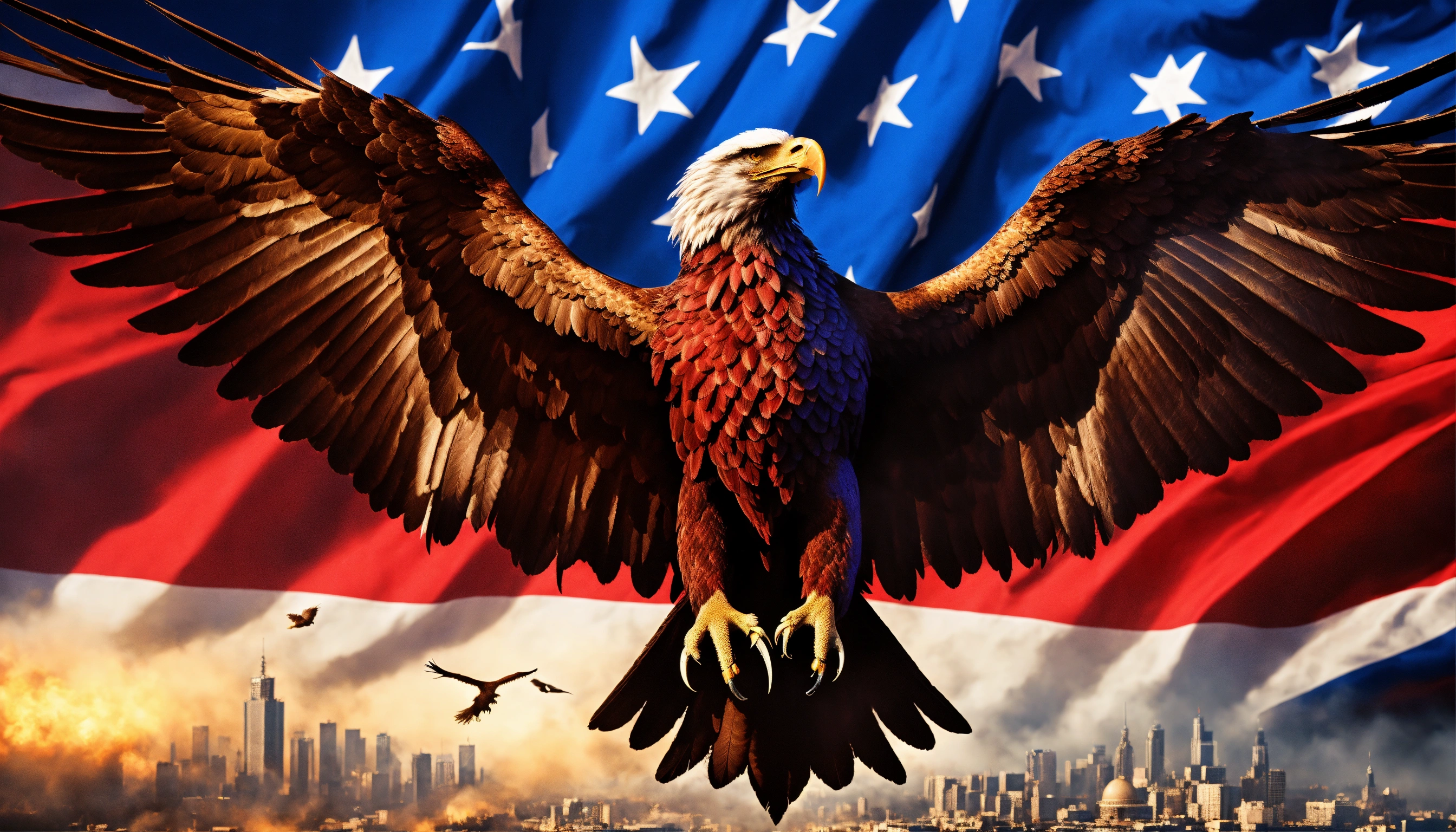 Lexica - Evil demonic Israel flag beast with an american eagle with red ...