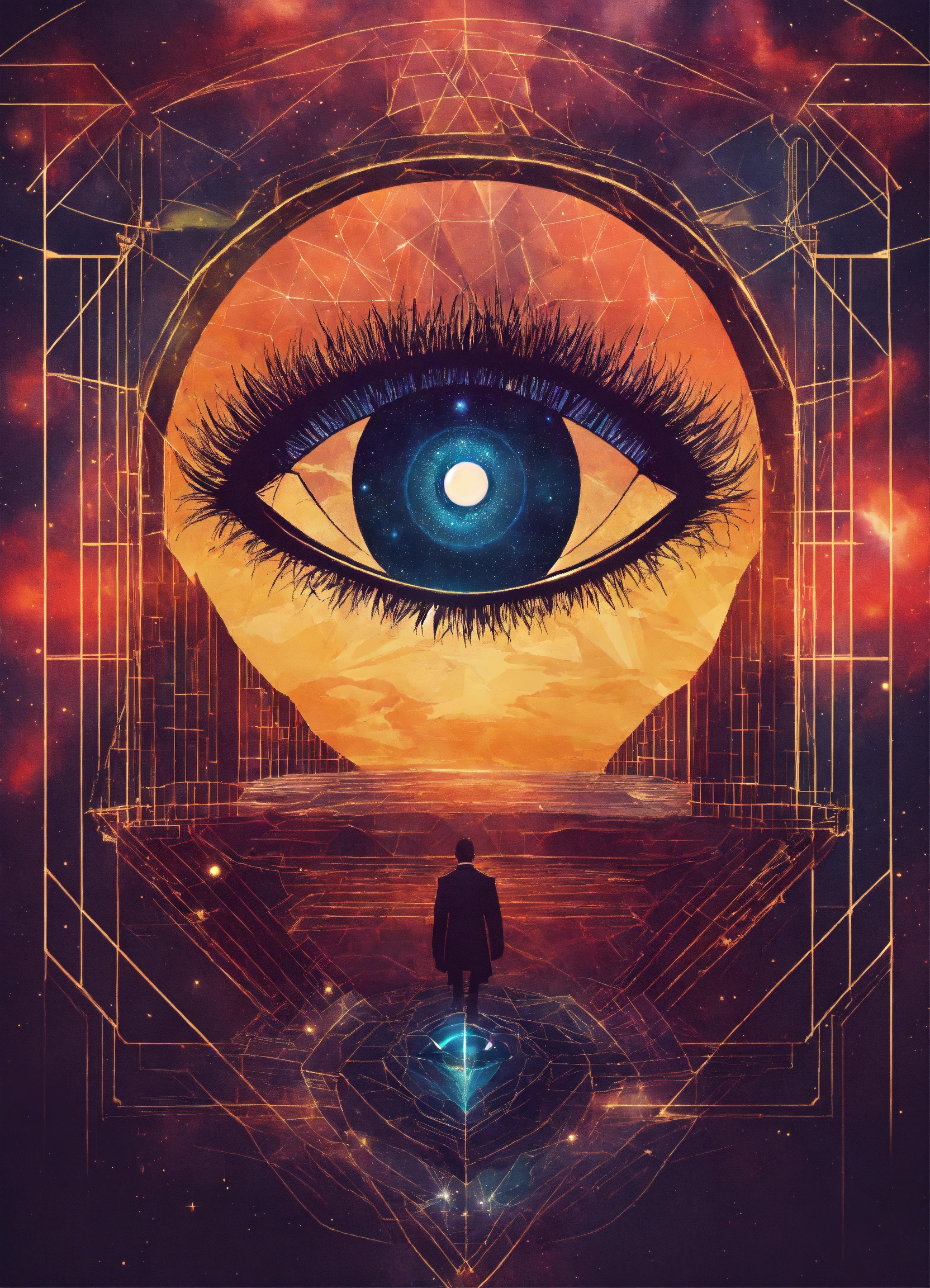 Lexica - Universe in form of an eye coming out of head of human ...