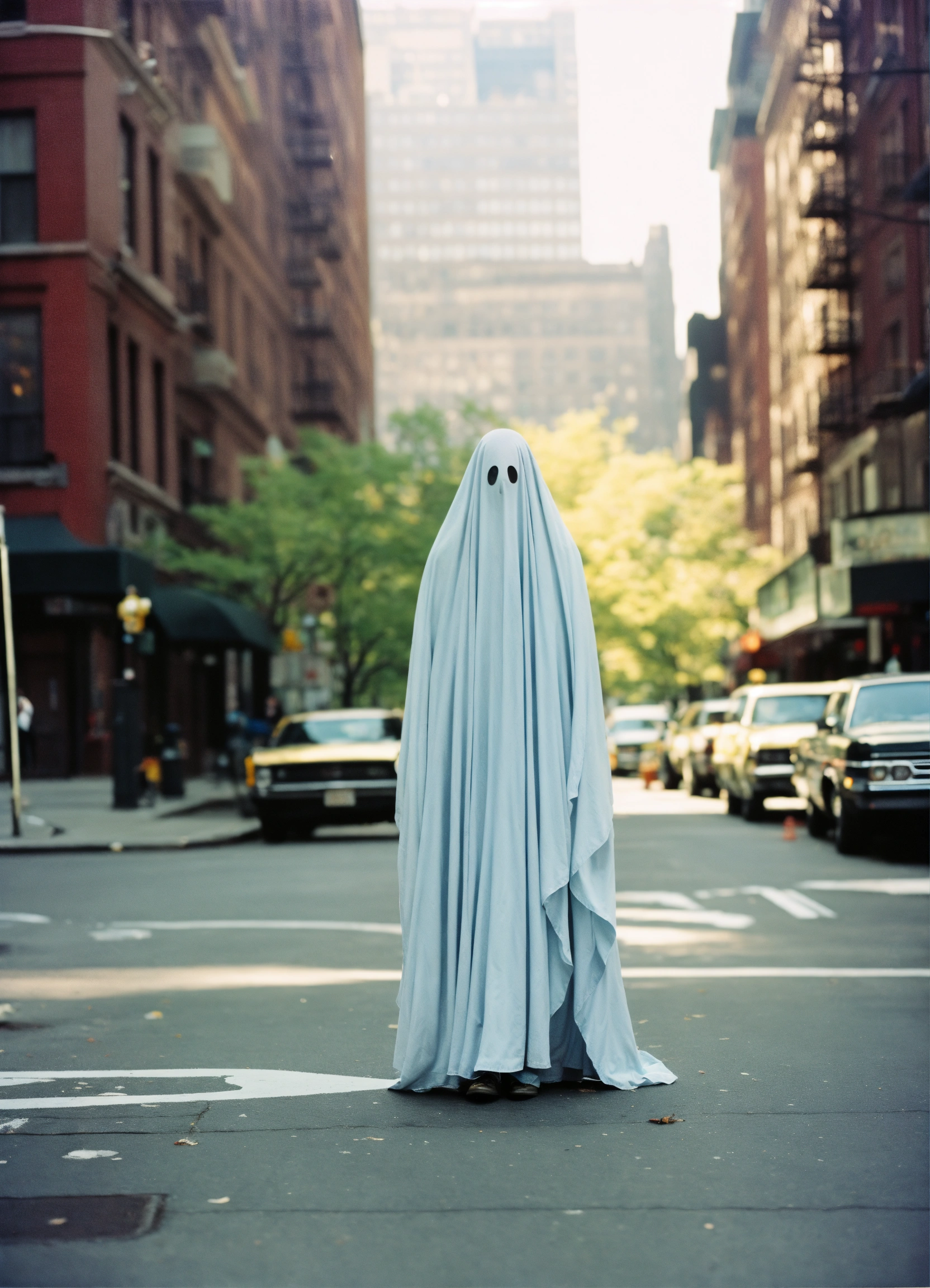 Lexica - Very creepy realistic ghost floating in the street, new york ...