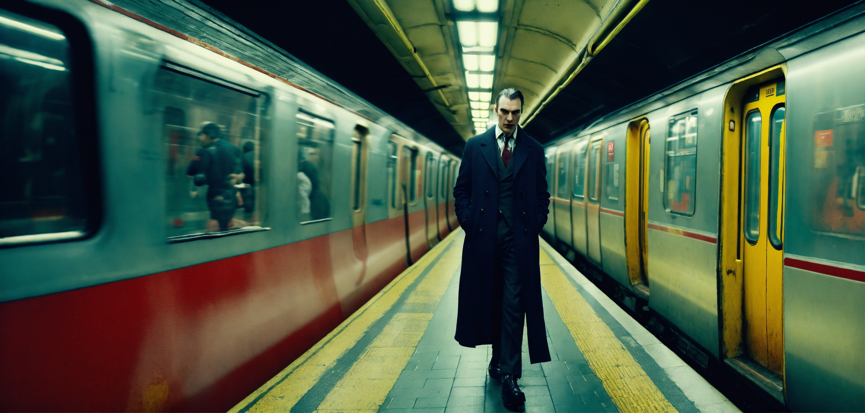 Lexica - Cinematic vampire underworld movie look, london Subway, haze ...