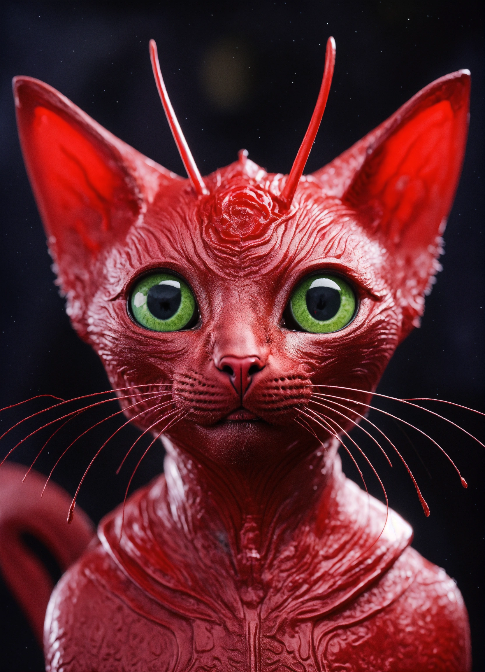 Lexica - Alien cat with red alien skin