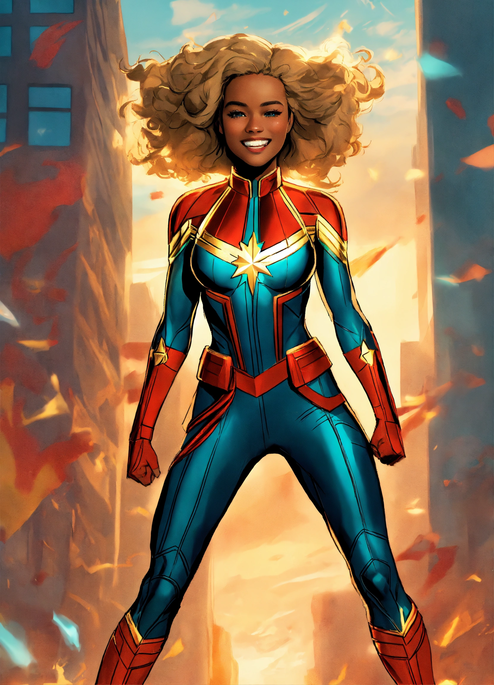 Lexica - Sing style, African American Captain Marvel, well defined ...