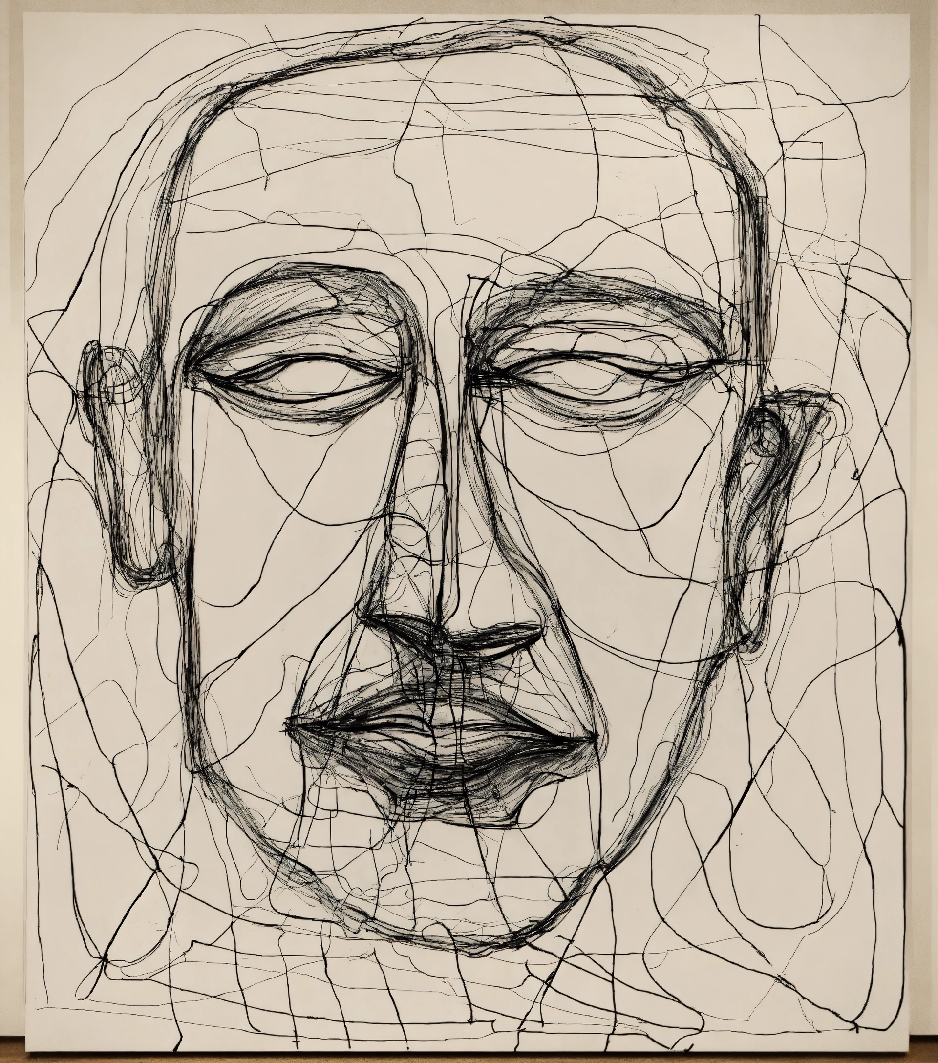 Lexica - A line drawing of a man's face, an abstract drawing by ...