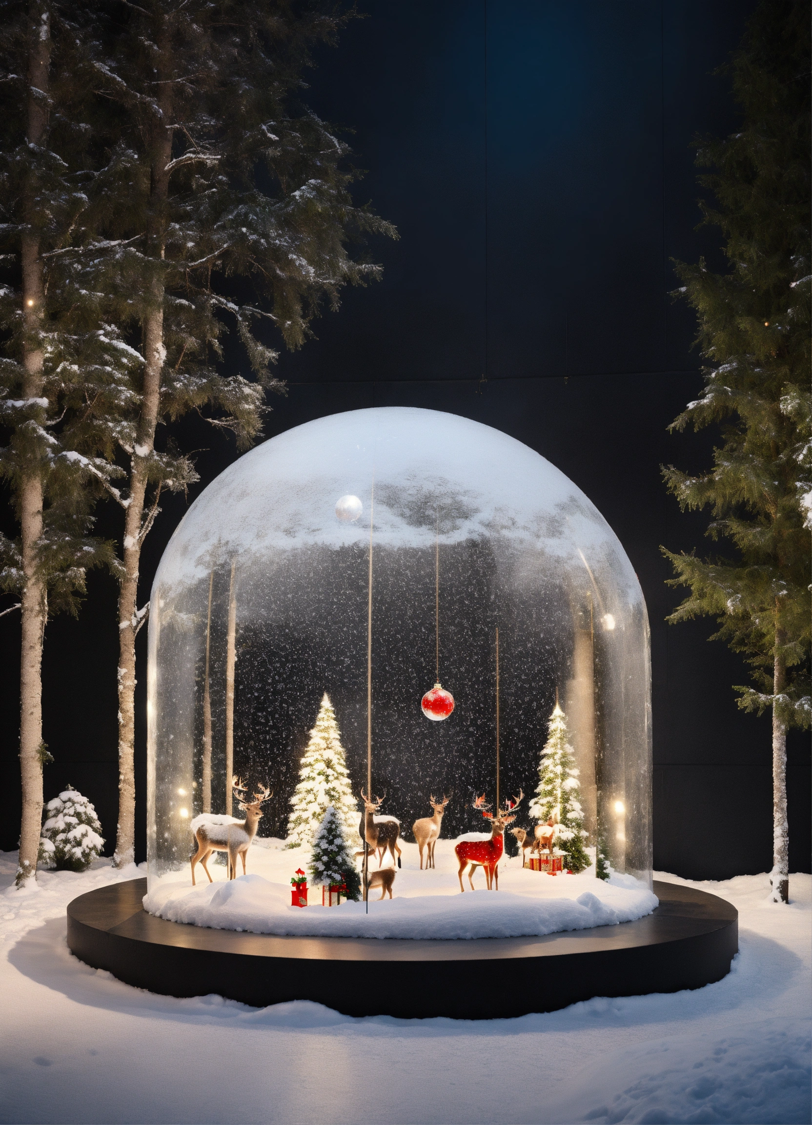 Lexica - Design a photo wall as a big snow globe 4 meters in width to ...