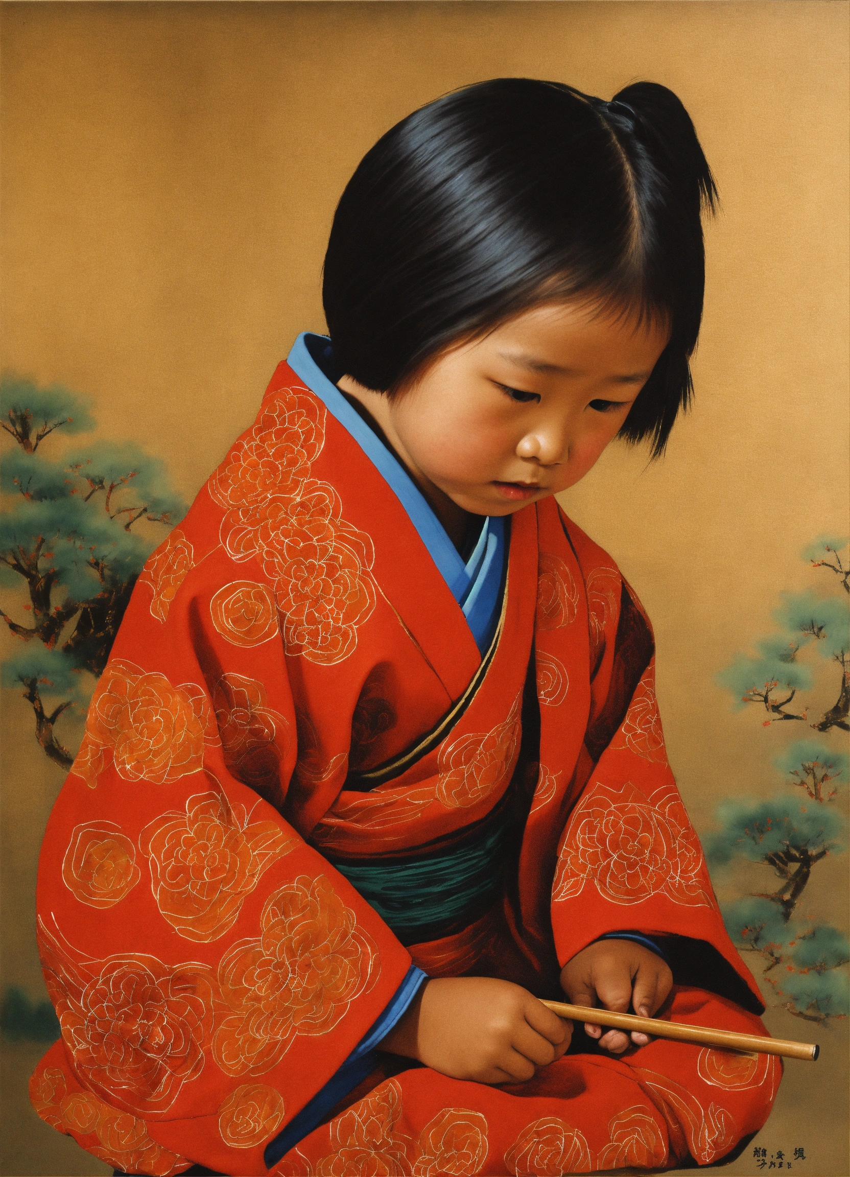Lexica - Aboriginal art, Japanese child, calligraphy