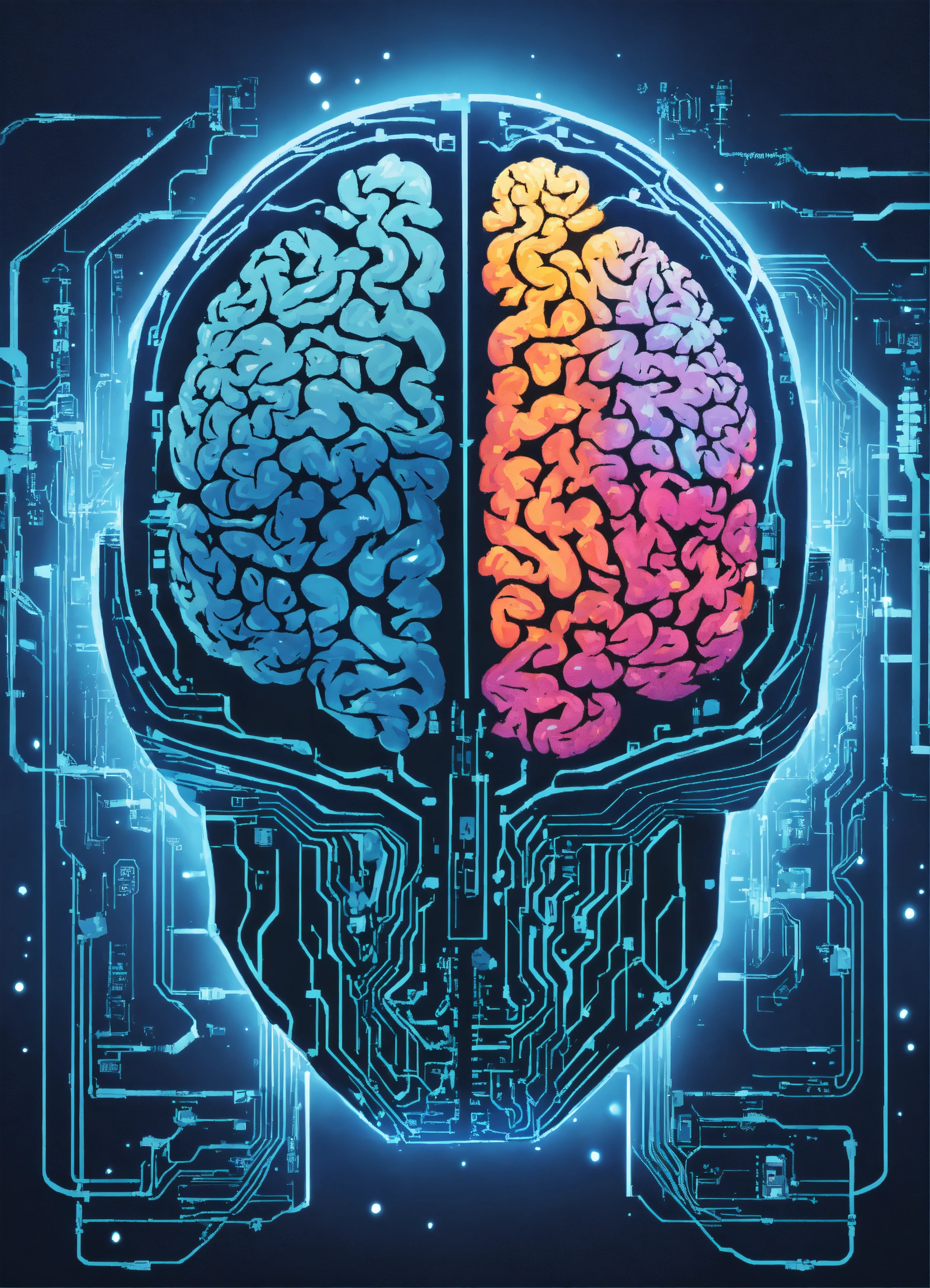 Lexica - Please create an anime brain shown half in a dark side with an ...