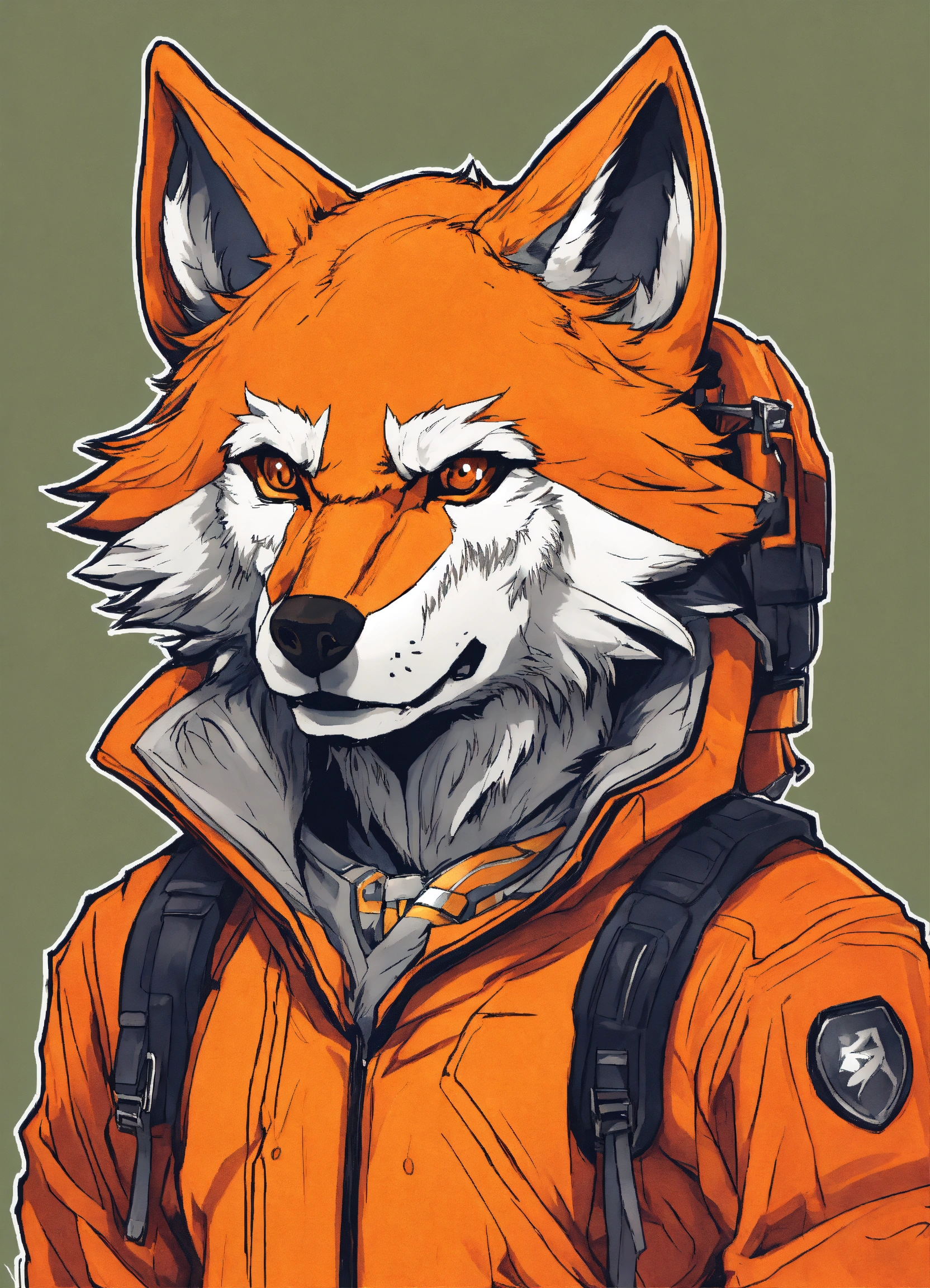 Lexica - An orange wolf mascot in manga style