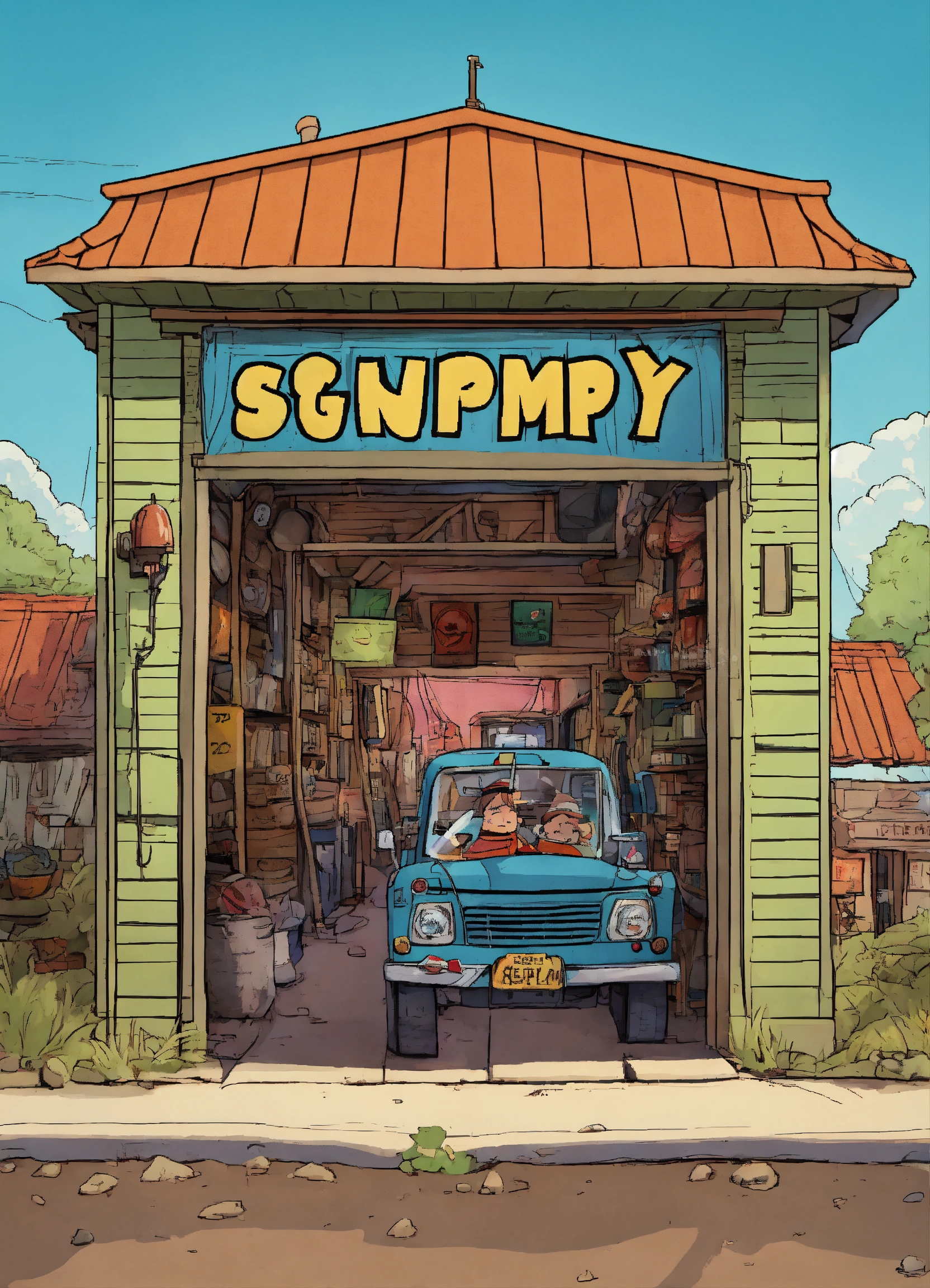 Lexica - Cartoon grumpy slough