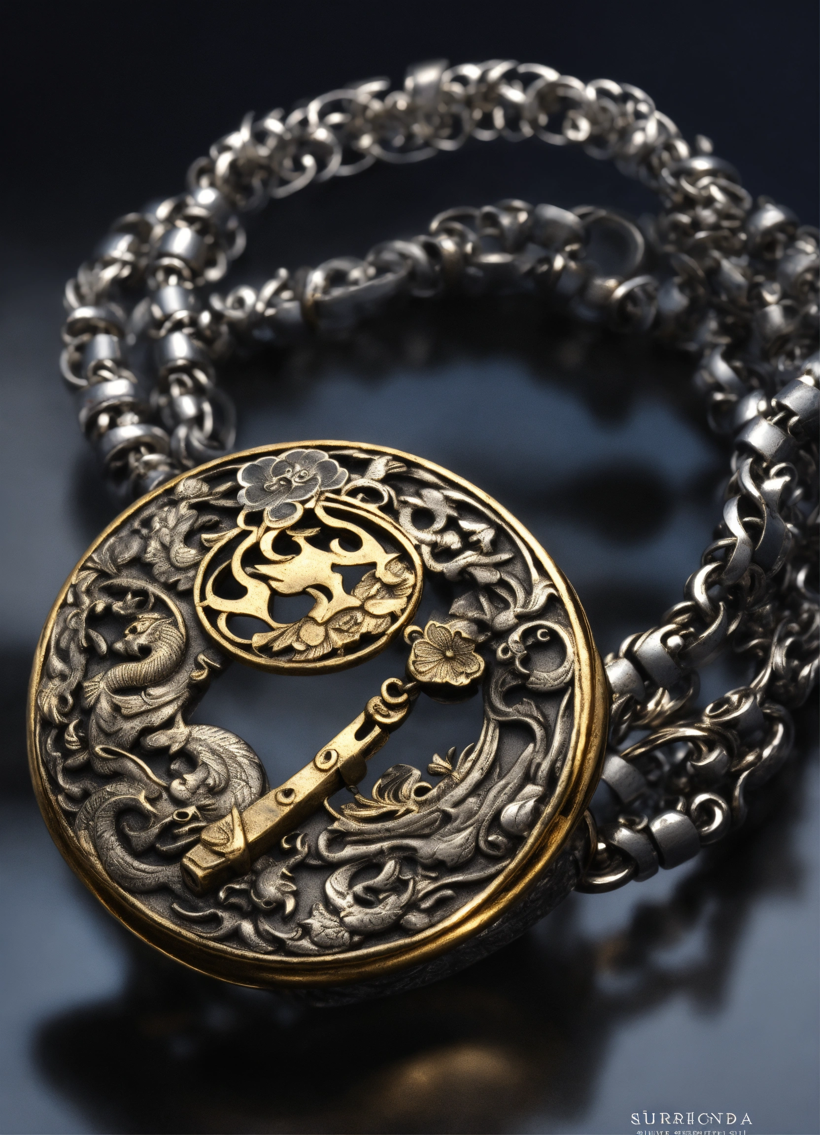 Lexica - Edo Period demon bracelet, Ford Hallam Style, Shibuichi, tsuba ...