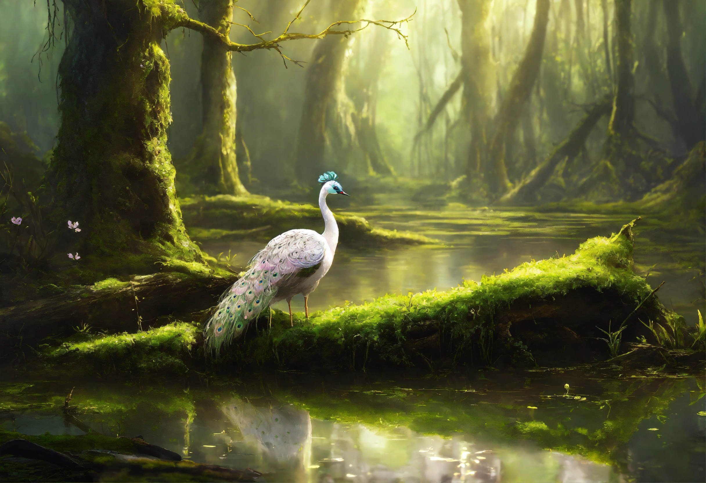 Lexica - Concept art of a swampy wetland landscape with damp grass half ...