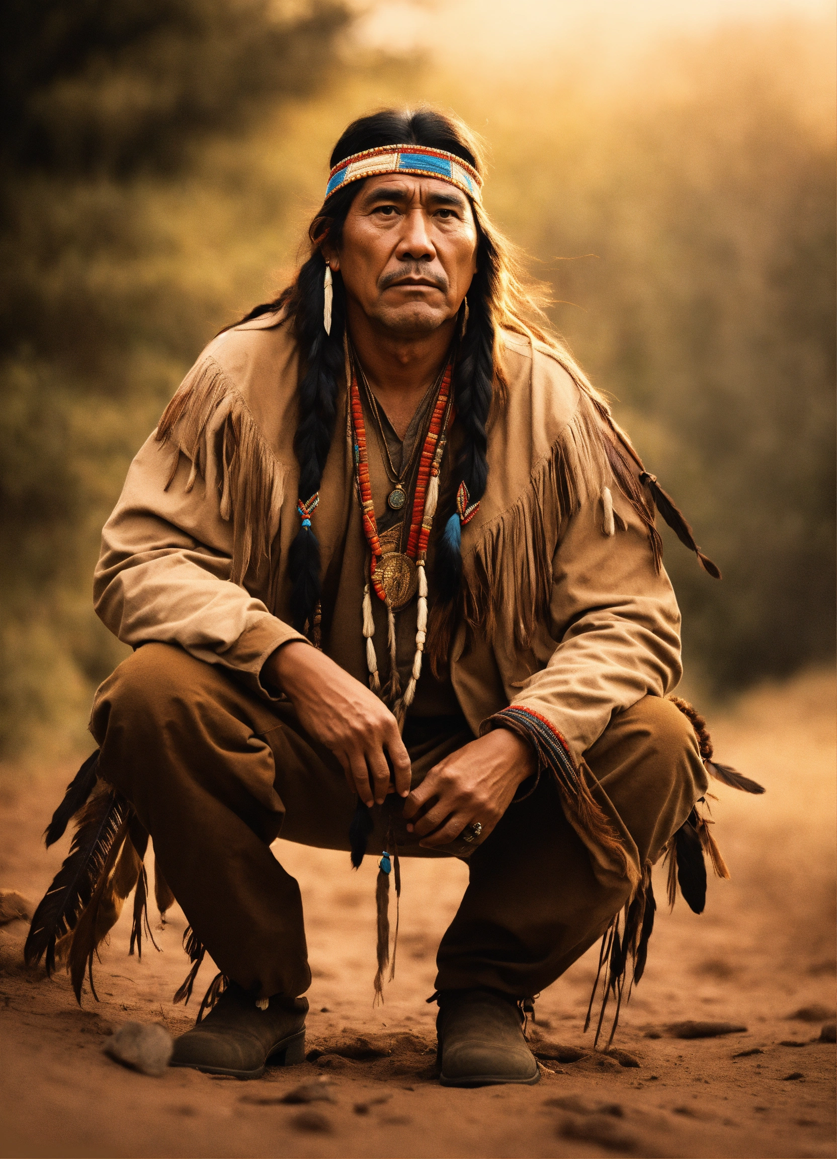 Lexica - Native american National Park man scare expressive no shadow ...
