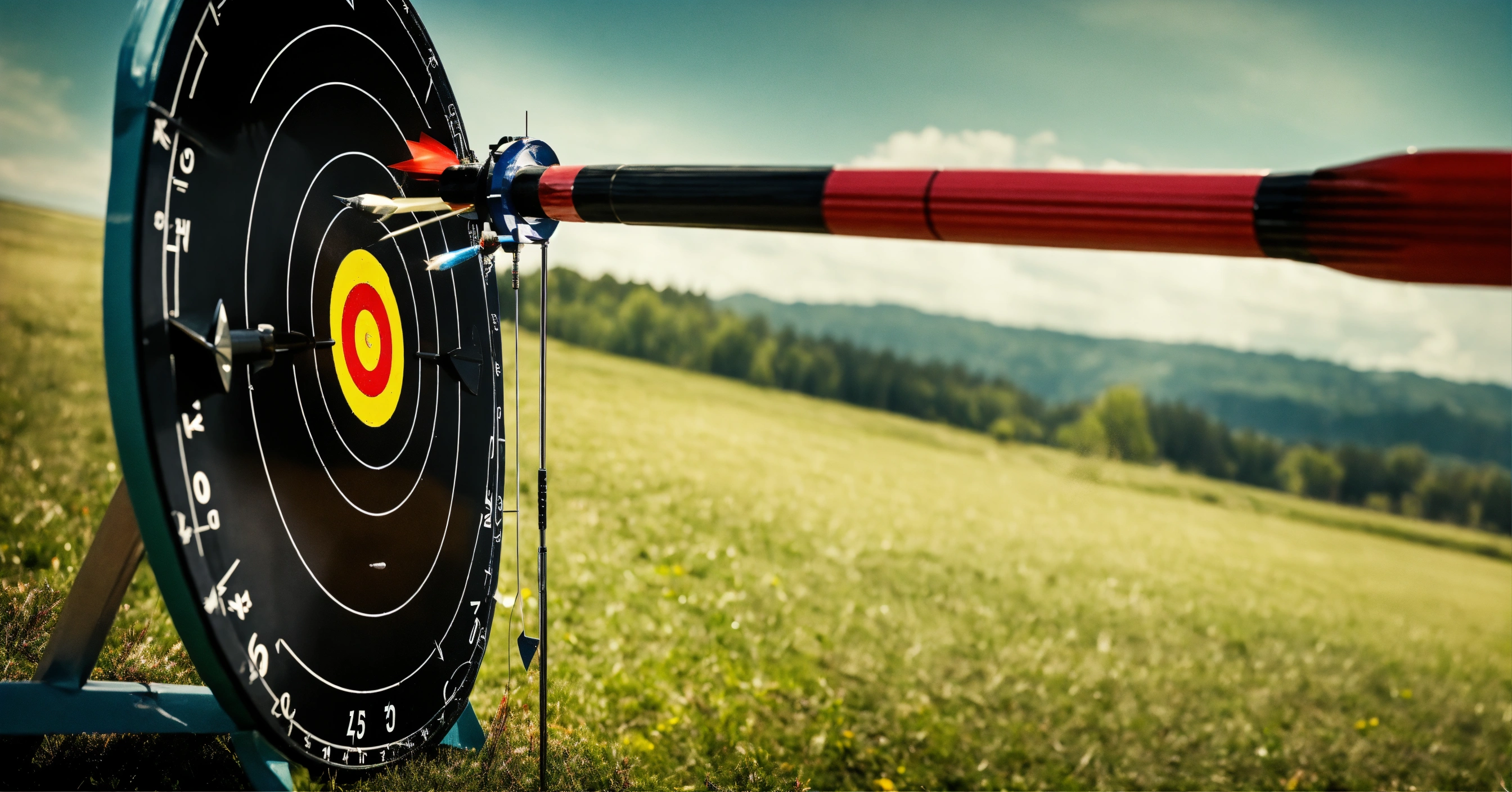 Lexica - Arrow landing inside the bullseye. Target side view