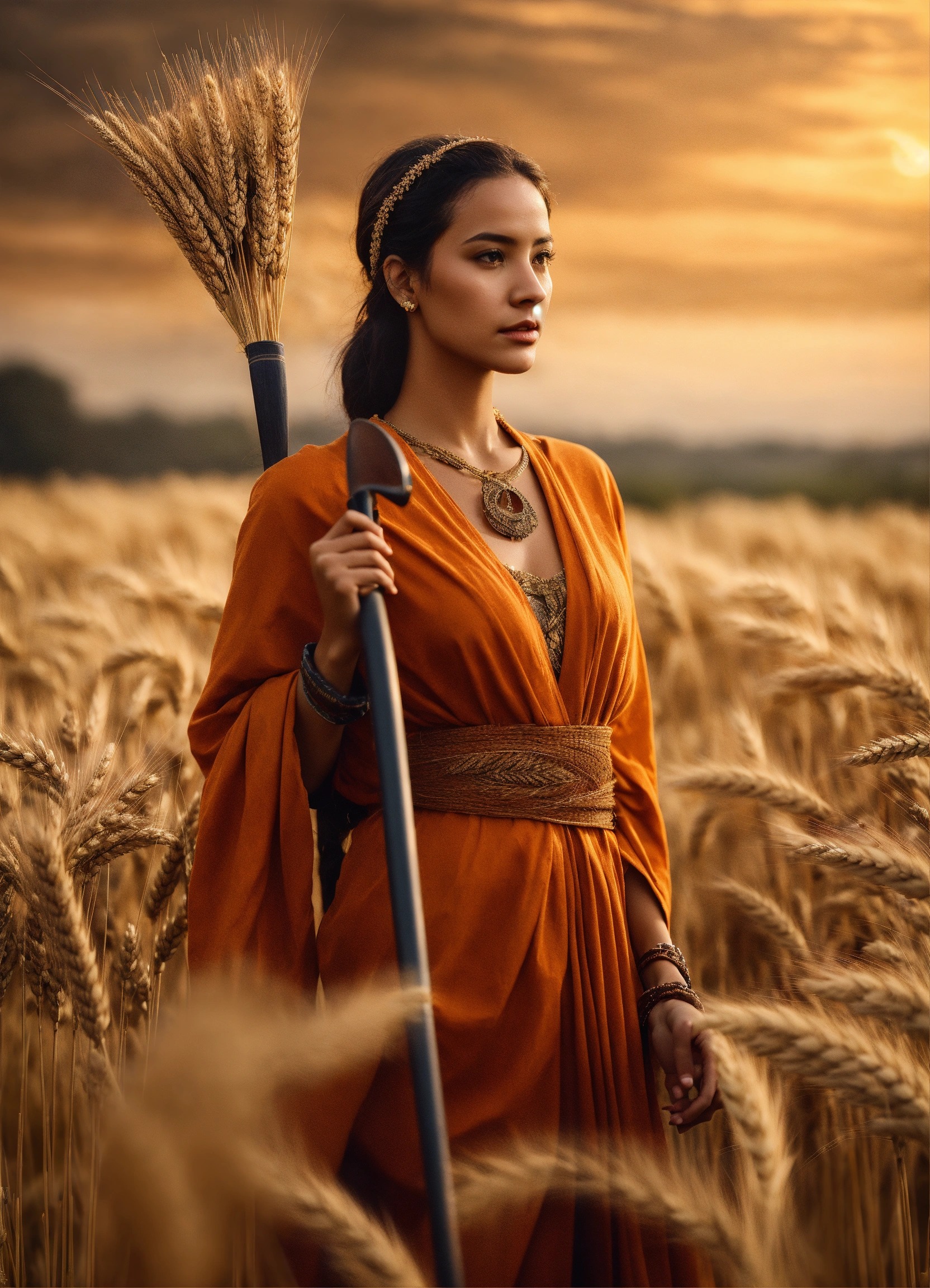 Lexica - Goddess of the harvest, holding sheaf of wheat and scythe ...