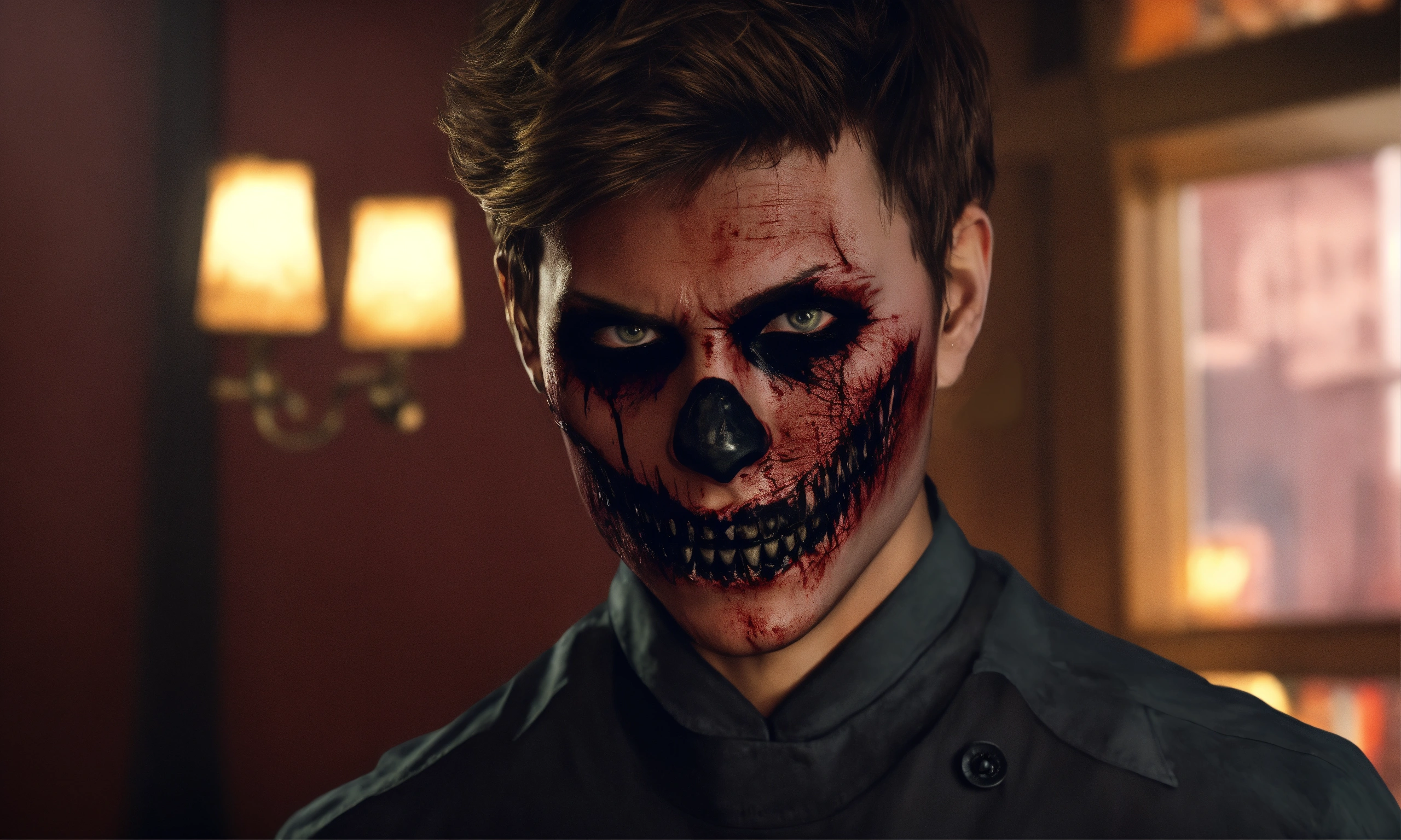 Lexica - Create a realistic picture of a psychopath with a scary face