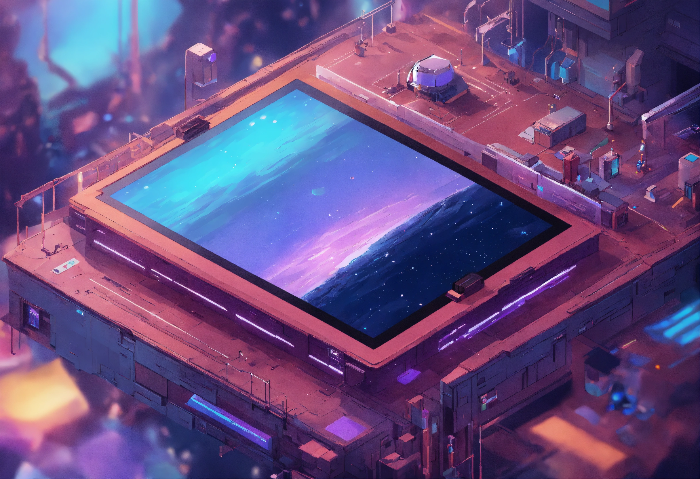 Lexica - 3D pixel tablet link to a serveur, digital painting, inspired ...