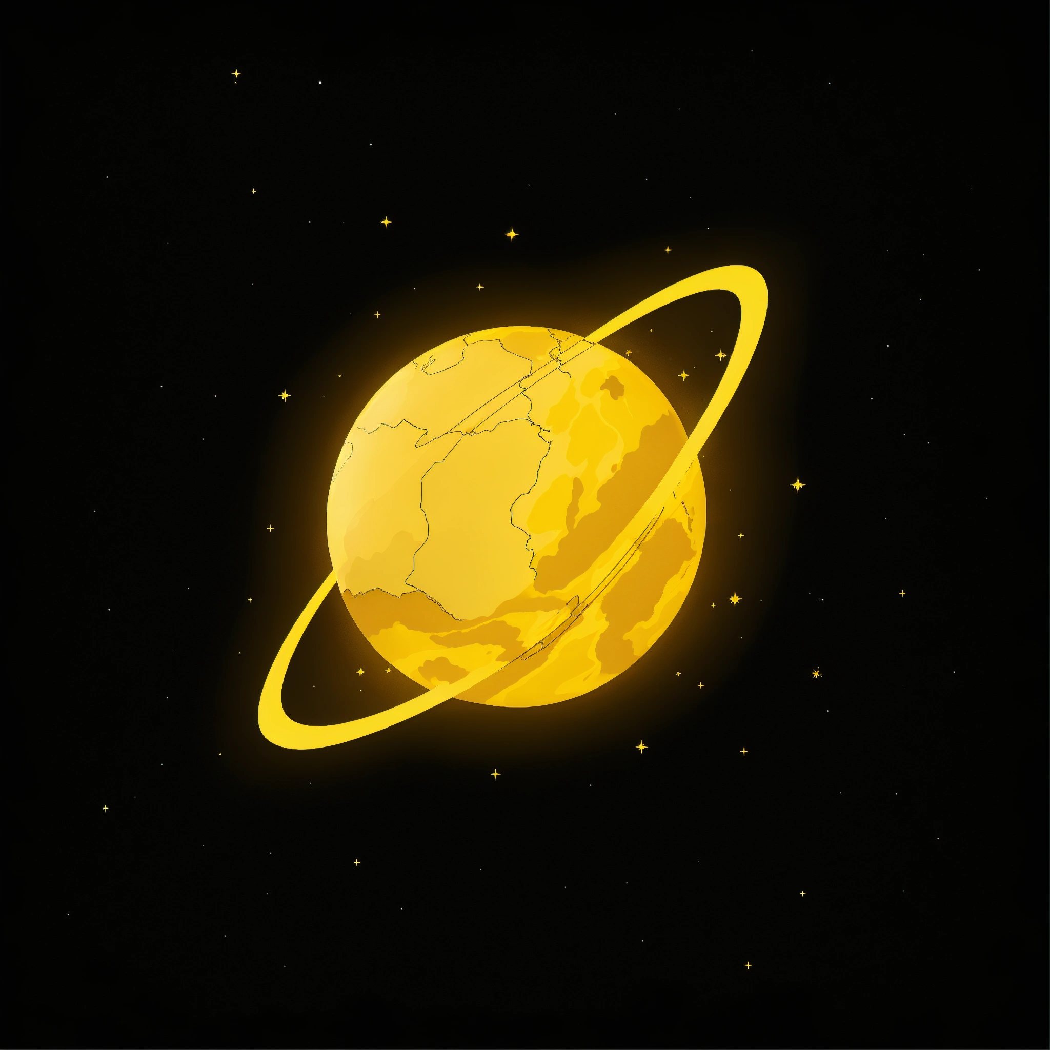 Lexica - Yellow planet animated logo without black lines in the middle ...