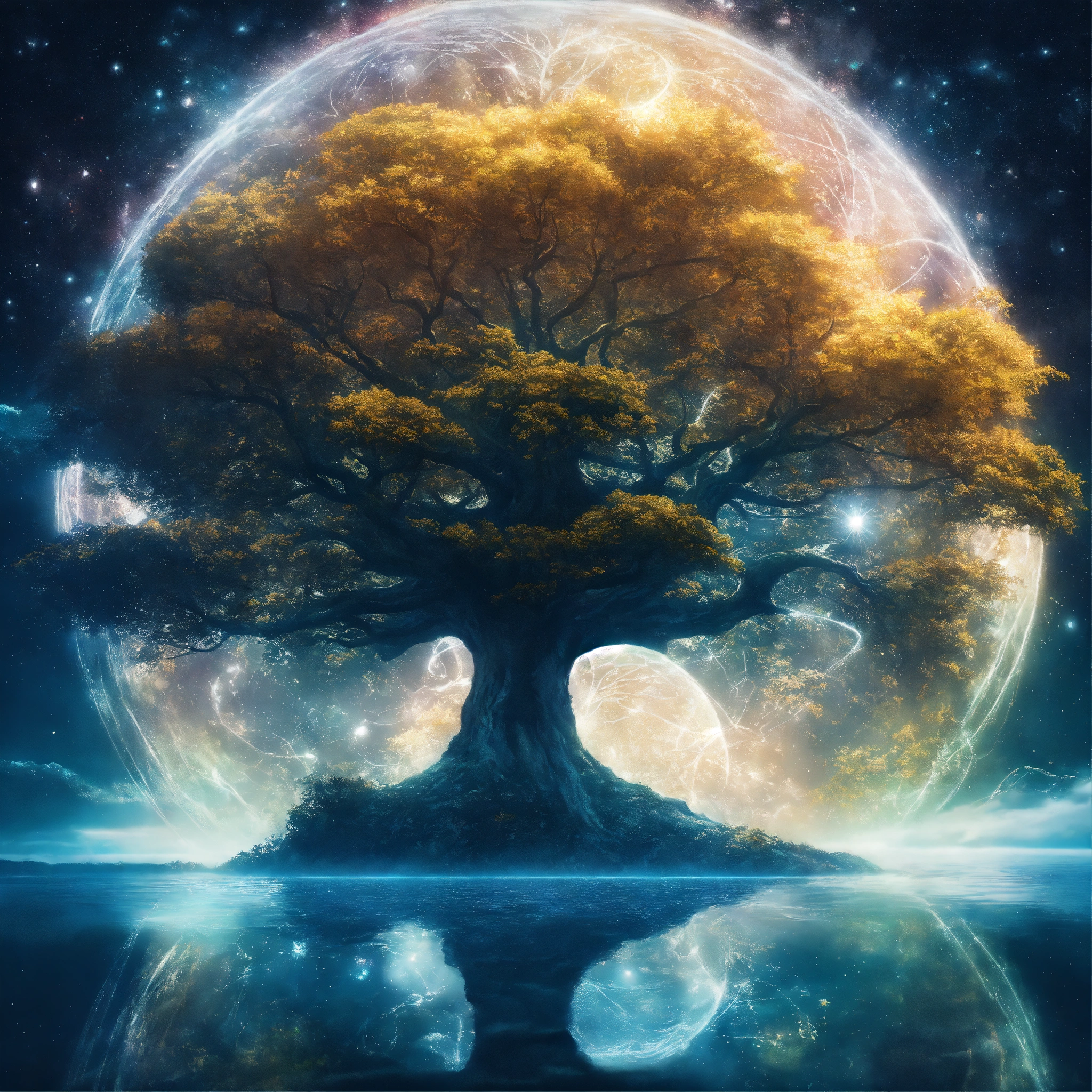 Lexica - Underwater long exposure photography, a giant white tree ...