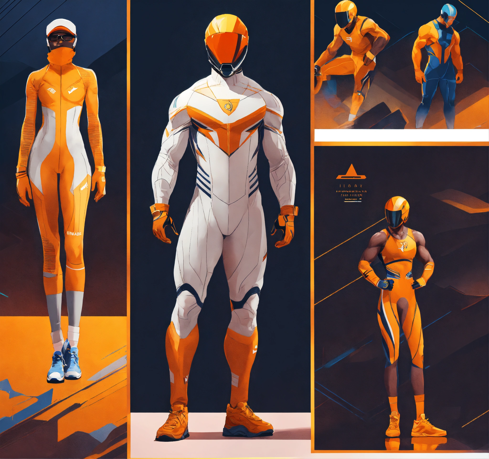 Lexica - Futuristic athlete designs, strong silhouette, heroes from ...
