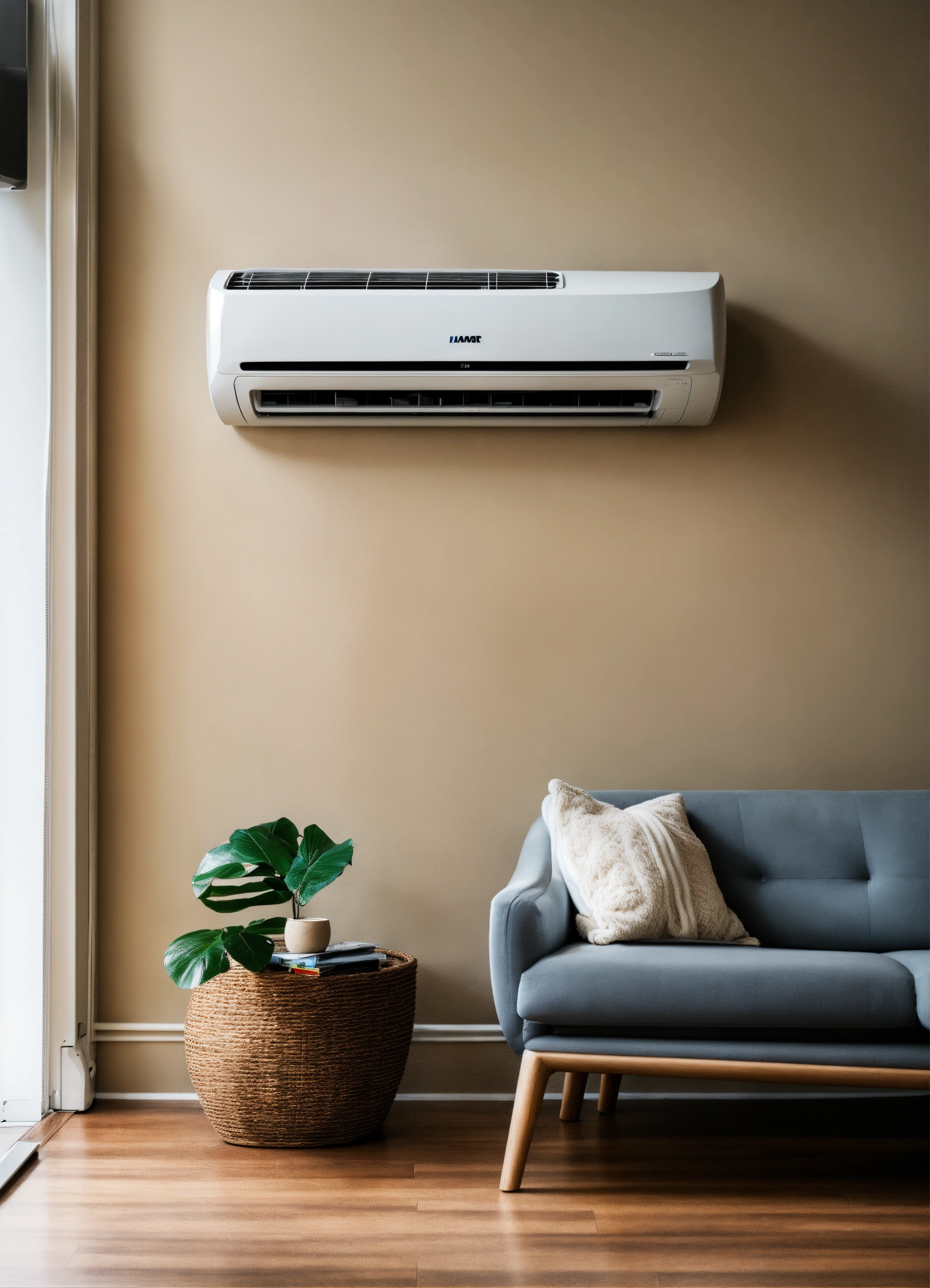 Lexica - Photo of an expensive air conditioner on a white wall in home